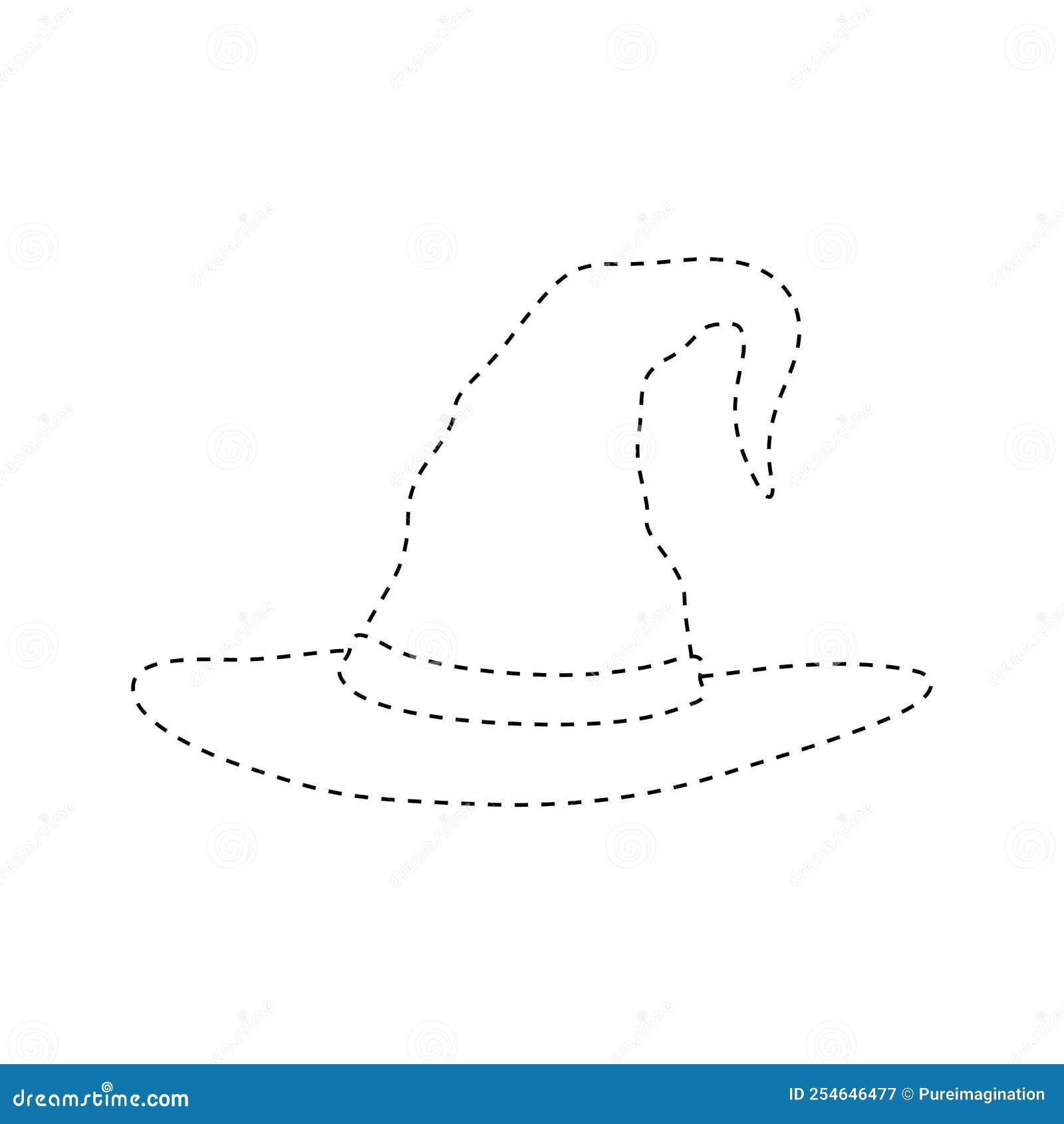 Wizard Hat Tracing Worksheet for Kids Stock Vector - Illustration of ...