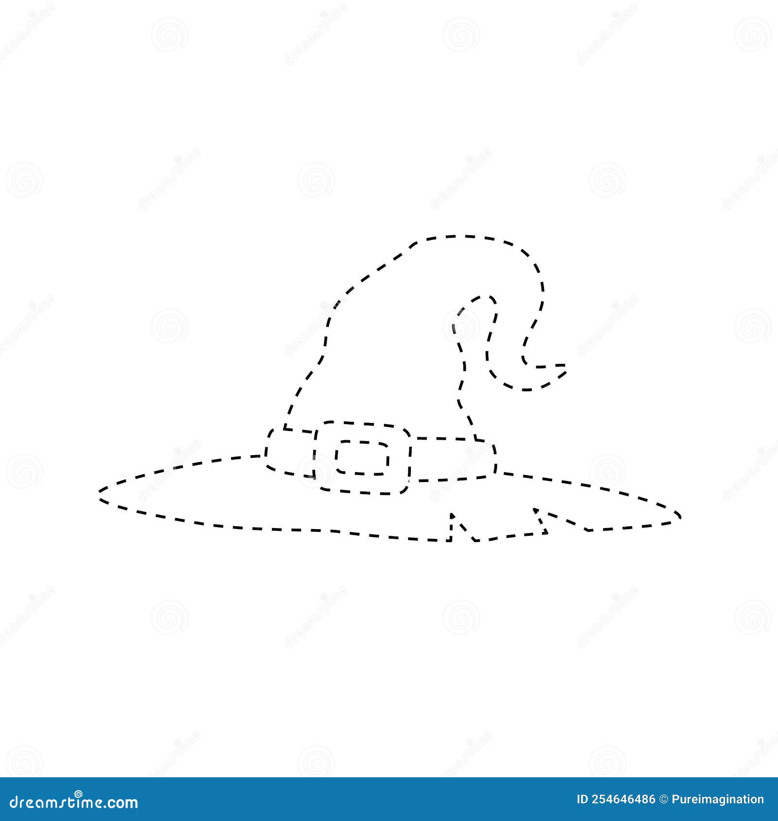 Wizard Hat Tracing Worksheet for Kids Stock Vector - Illustration of ...