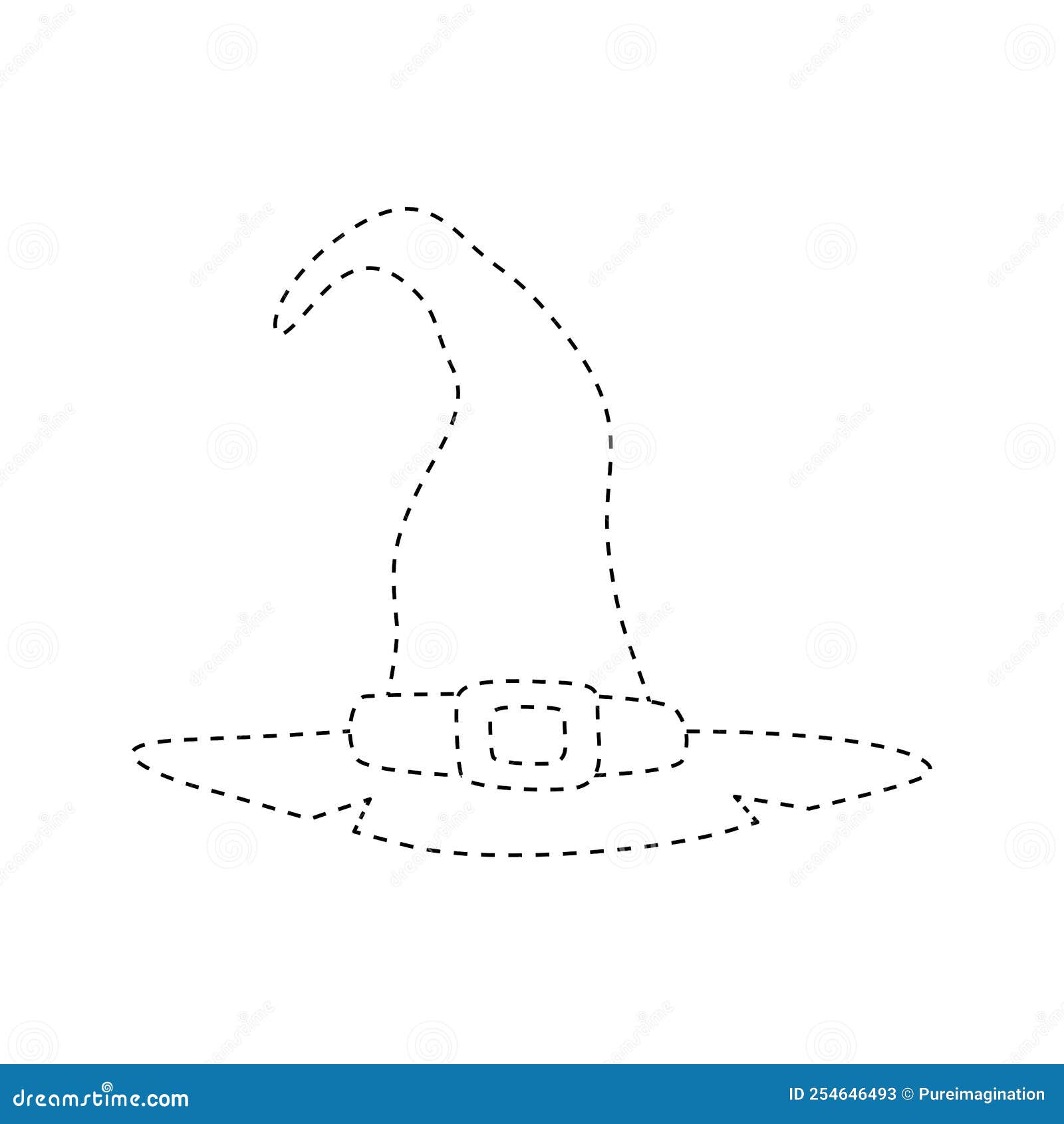Wizard Hat Tracing Worksheet for Kids Stock Vector - Illustration of ...