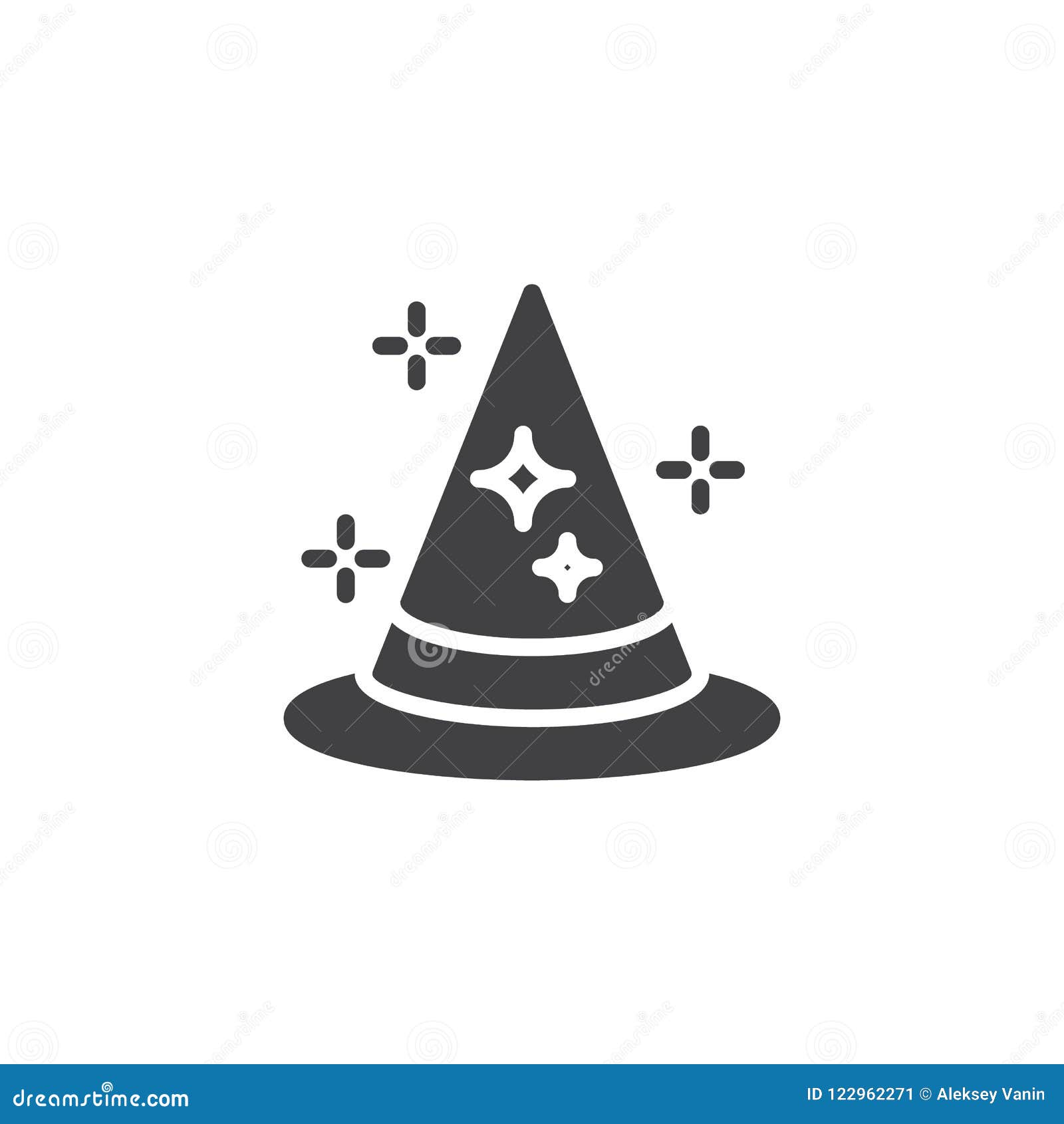 Wizard hat vector icon stock vector. Illustration of witch - 122962271