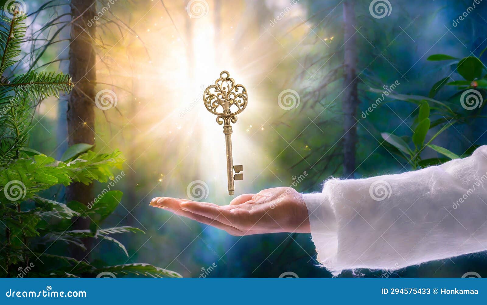 A Wizard Holding a Magic Key Stock Illustration - Illustration of ...