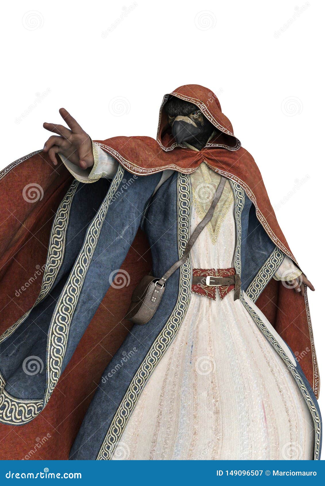 Wizard Horus Rear View In A White Background Royalty-Free Illustration ...