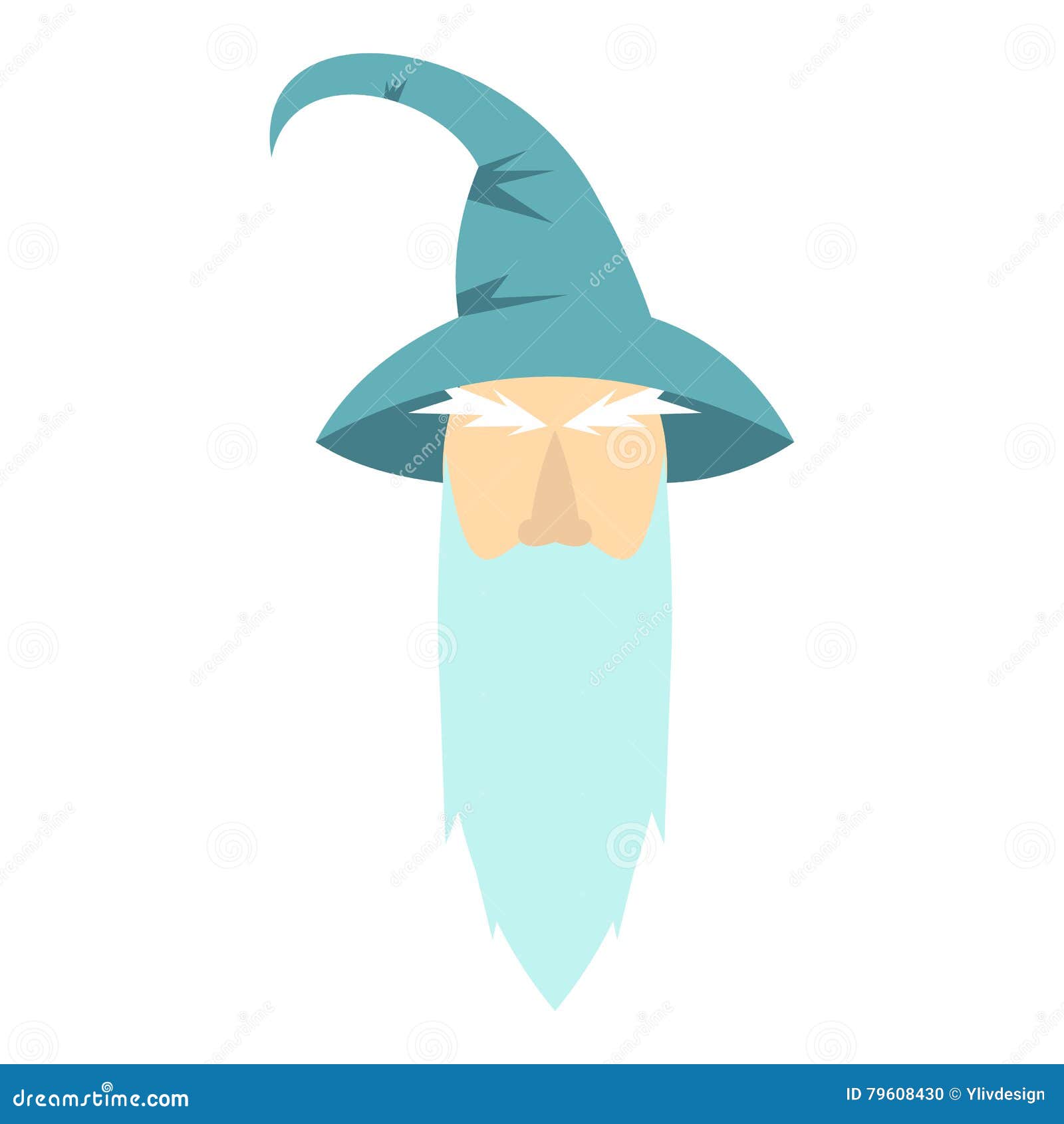Wizard icon, flat style stock vector. Illustration of metaphor - 79608430