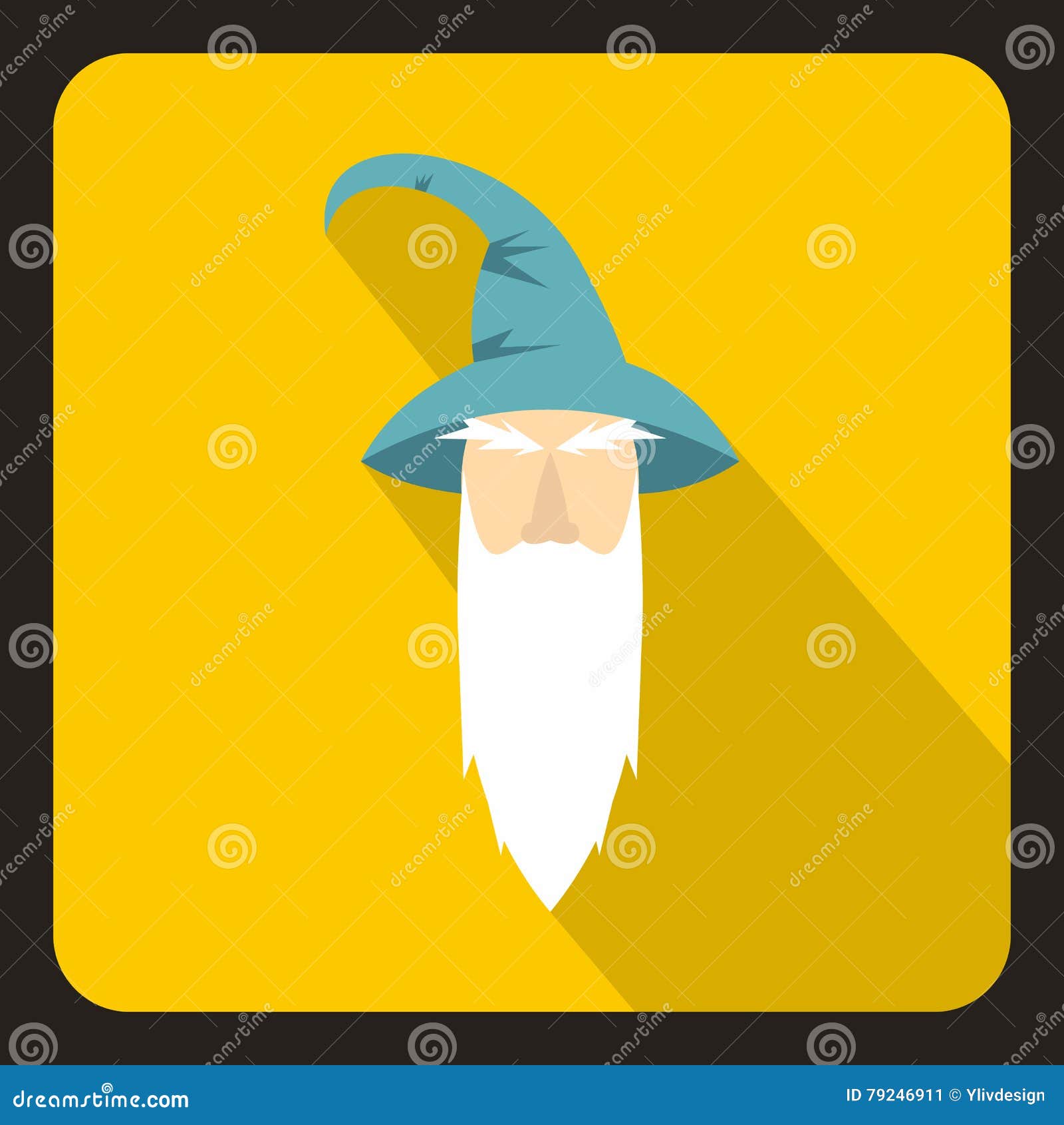Wizard icon, flat style stock vector. Illustration of miracle - 79246911