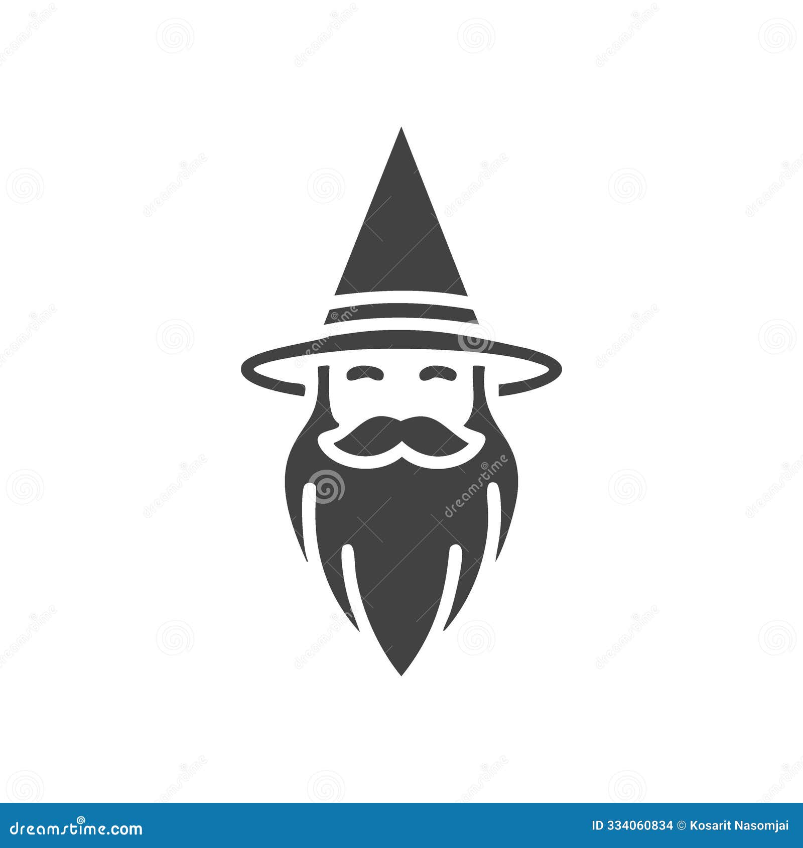 A Wizard Icon Represented By A Magic Wand Vector Illustration ...