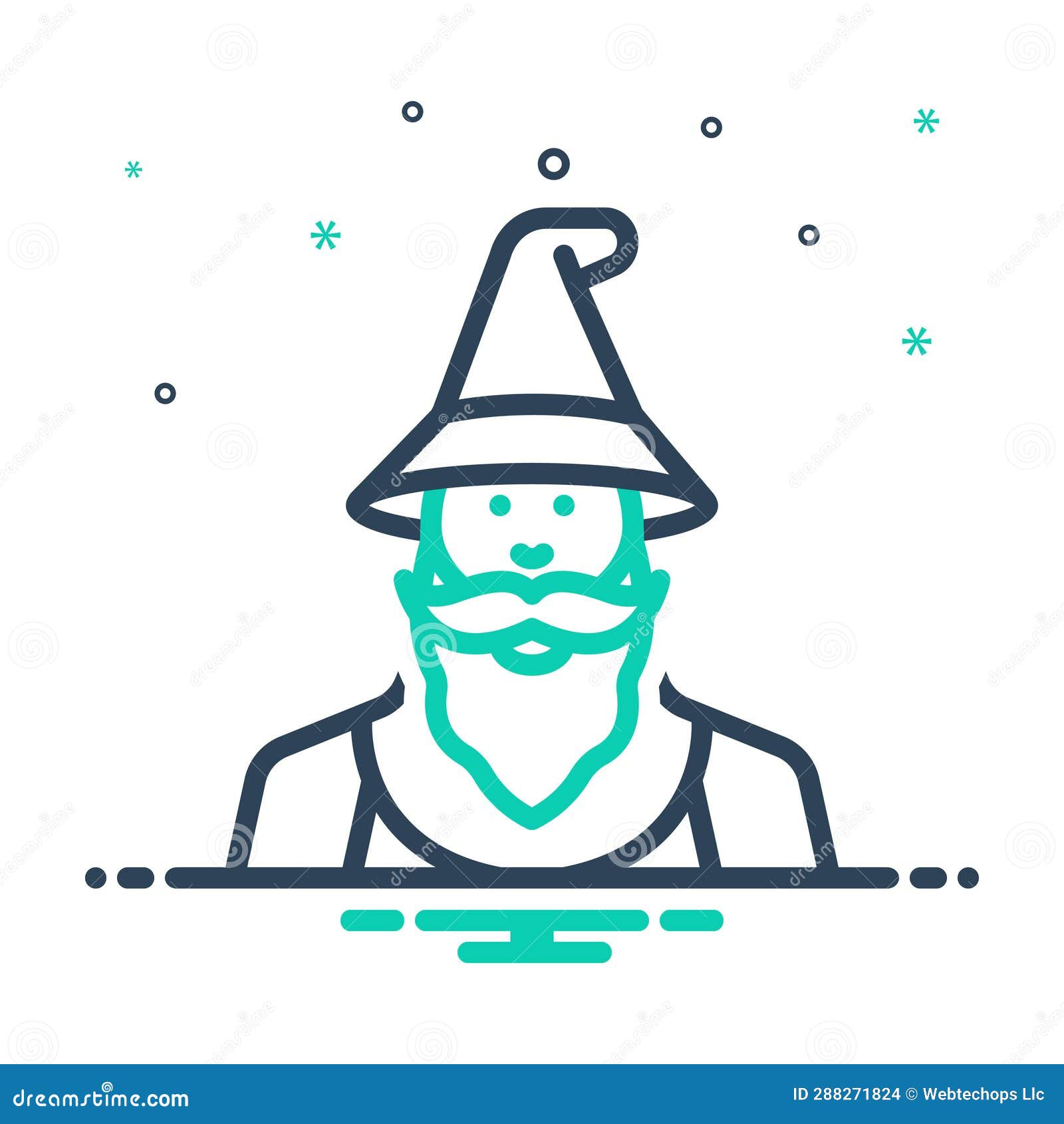 Mix Icon for Wizard, Sorcerer and Warlock Stock Vector - Illustration ...