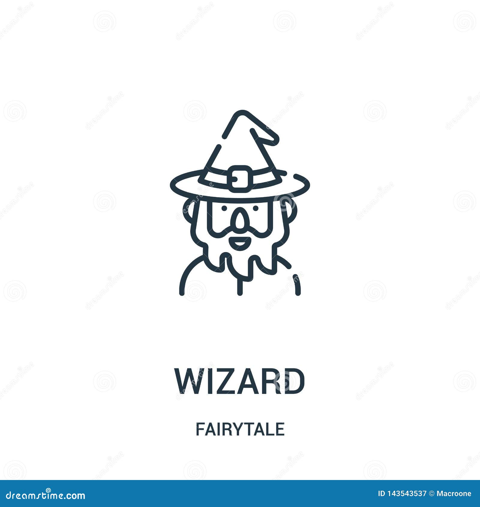 Wizard Icon Vector from Fairytale Collection. Thin Line Wizard Outline ...