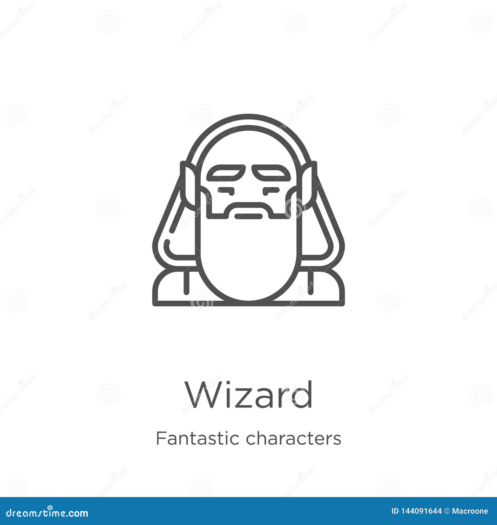 Wizard Outline Coloring Drawing Vector Illustration | CartoonDealer.com ...