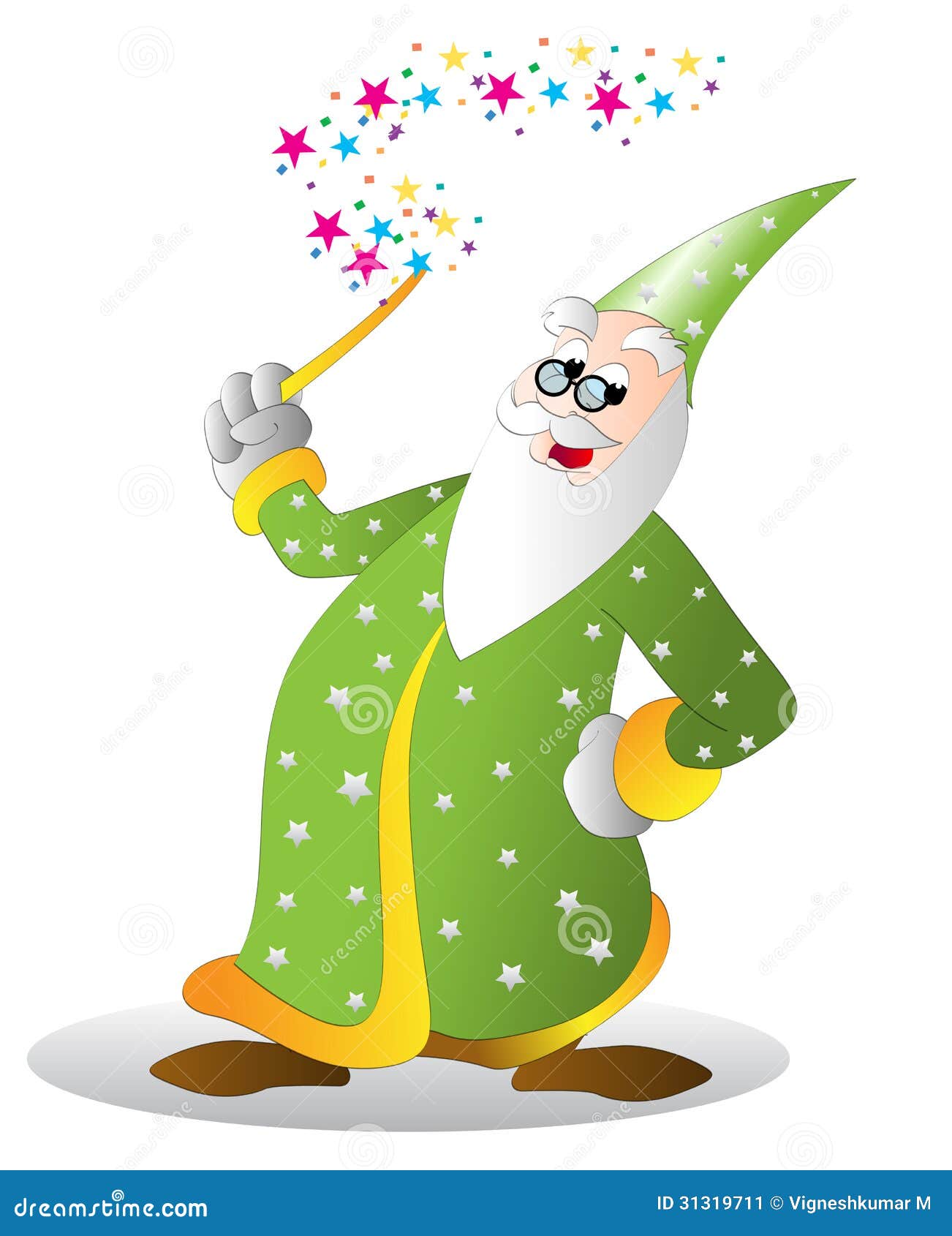 Wizard stock vector. Illustration of elder, stars, elderly - 31319711
