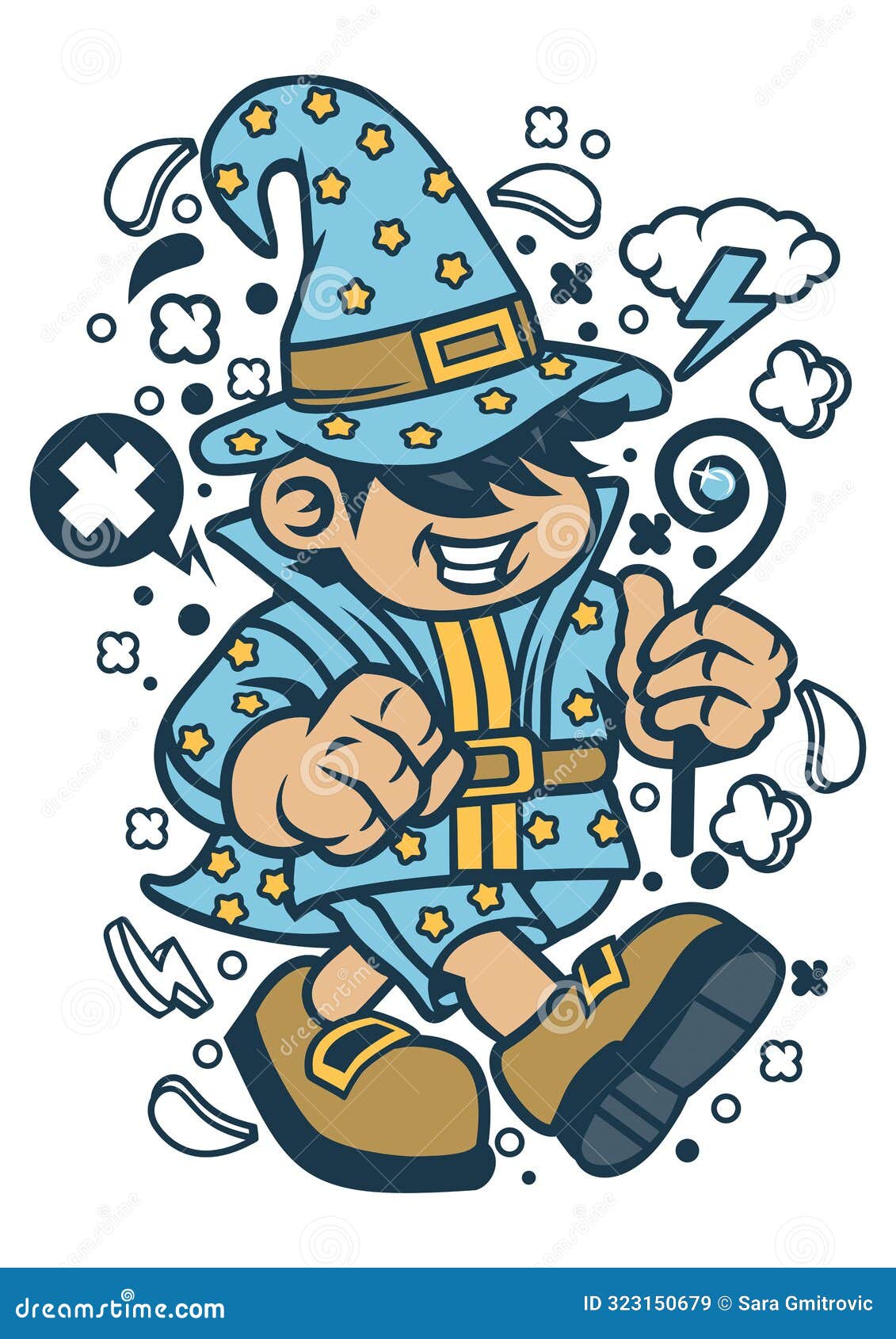 Wizard Kid stock illustration. Illustration of logo - 323150679
