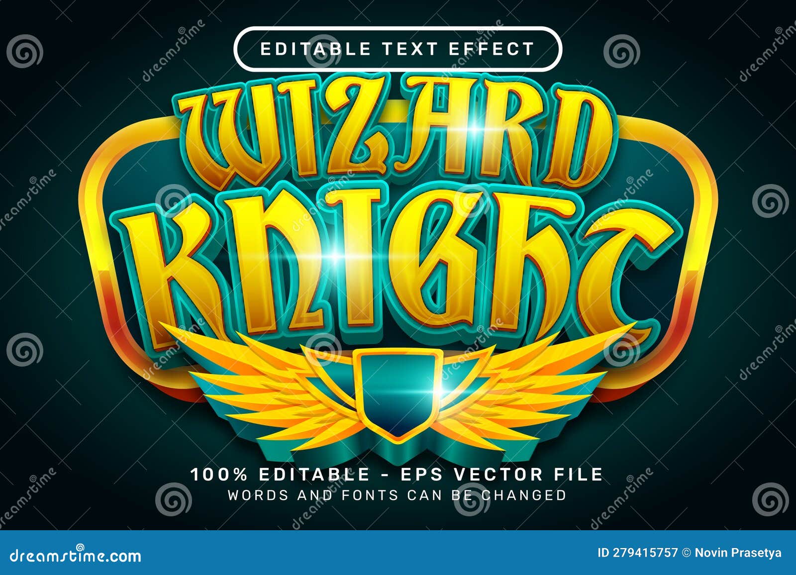 Wizard Knight Text Effect and Editable Text Effect with Wings ...
