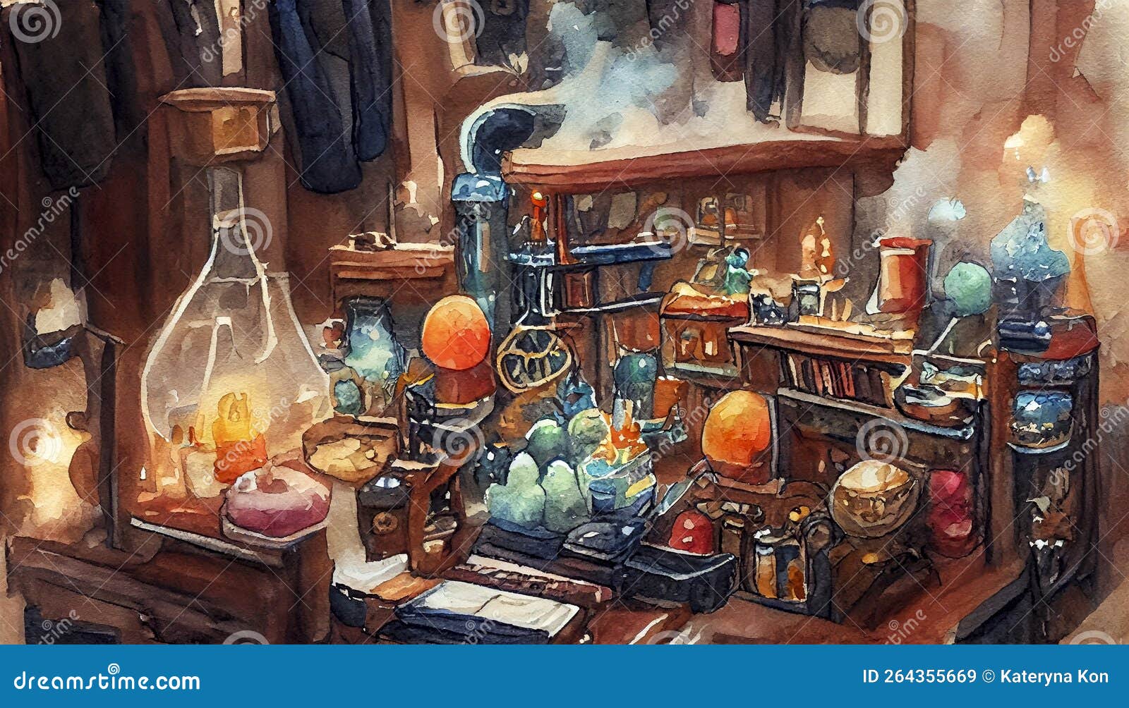 Wizard Laboratory, Generative Ai Illustration Stock Illustration ...