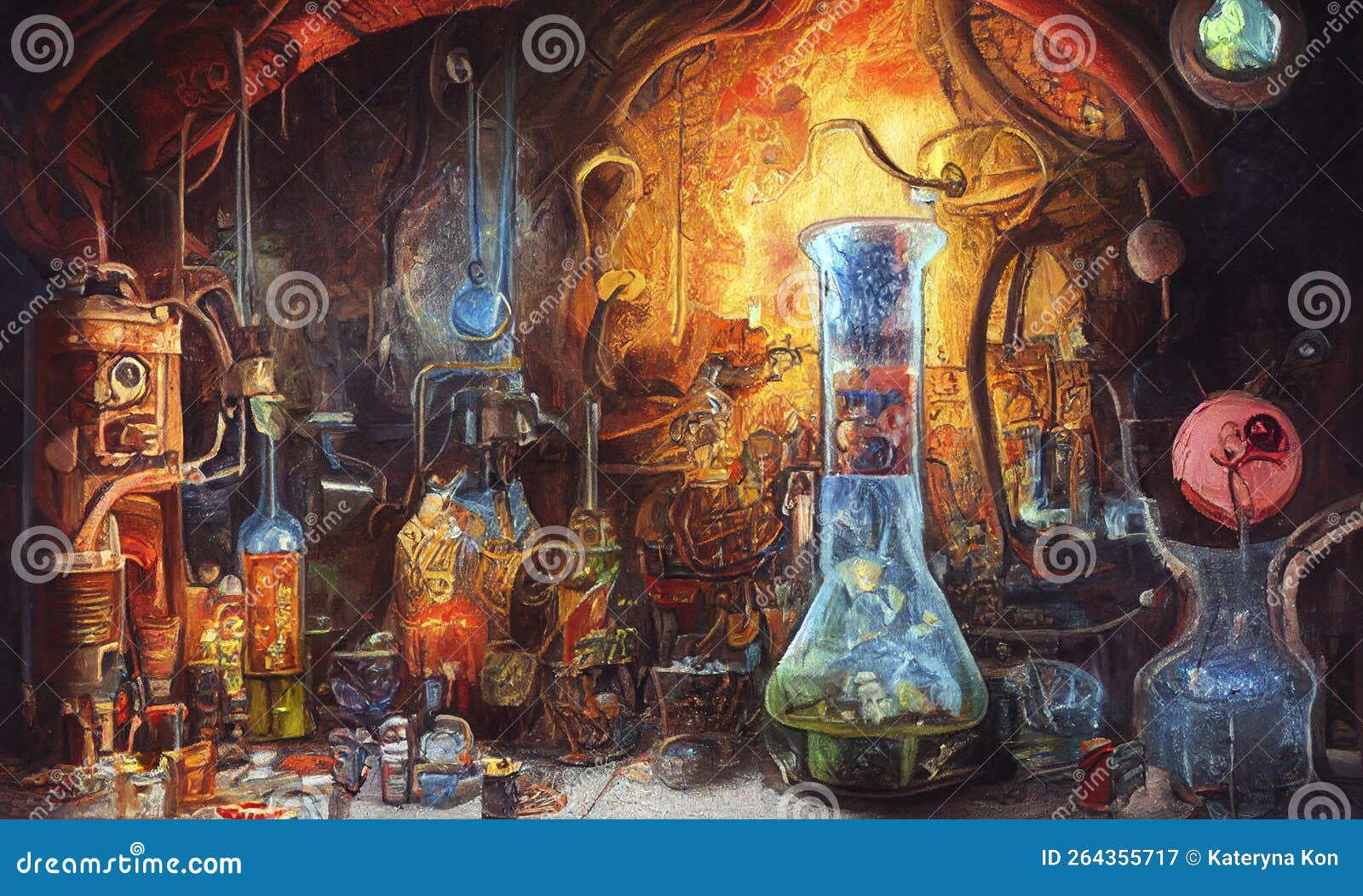 Wizard Laboratory, Generative Ai Illustration | CartoonDealer.com ...