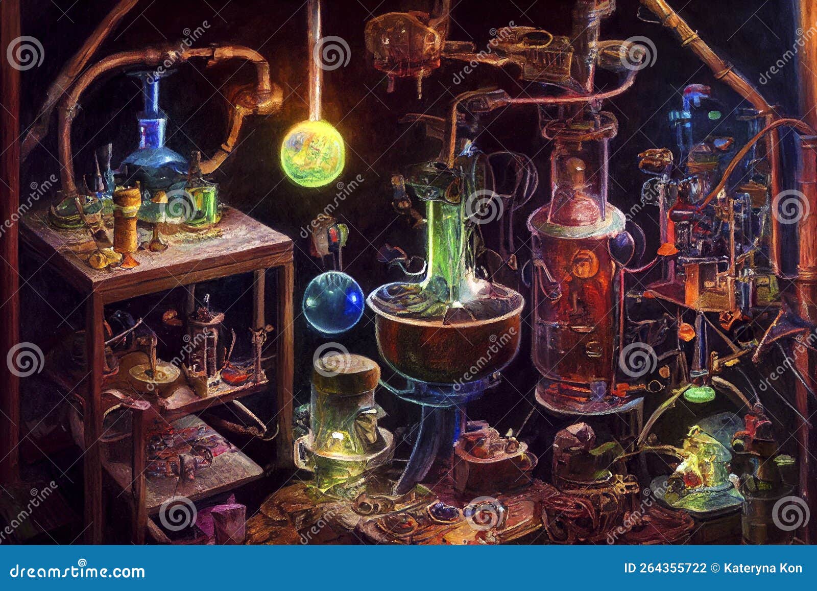 Wizard Laboratory, Generative Ai Illustration Stock Illustration ...