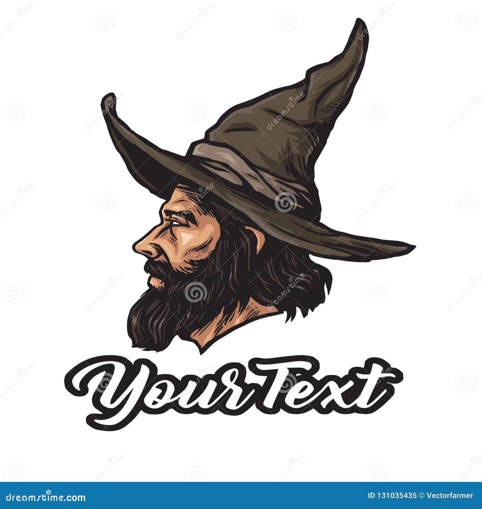 Wizard Logo Cartoon Character Design Vector Stock Vector - Illustration ...