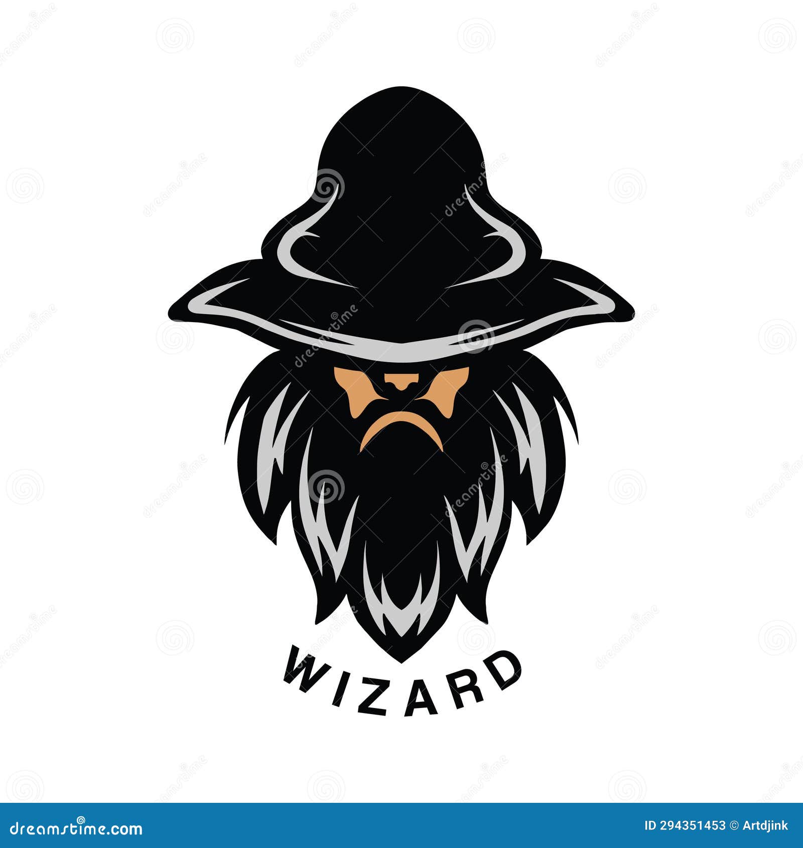 Wizard Logo Vector Design Silhouette Illustration Symbol Icon Stock ...