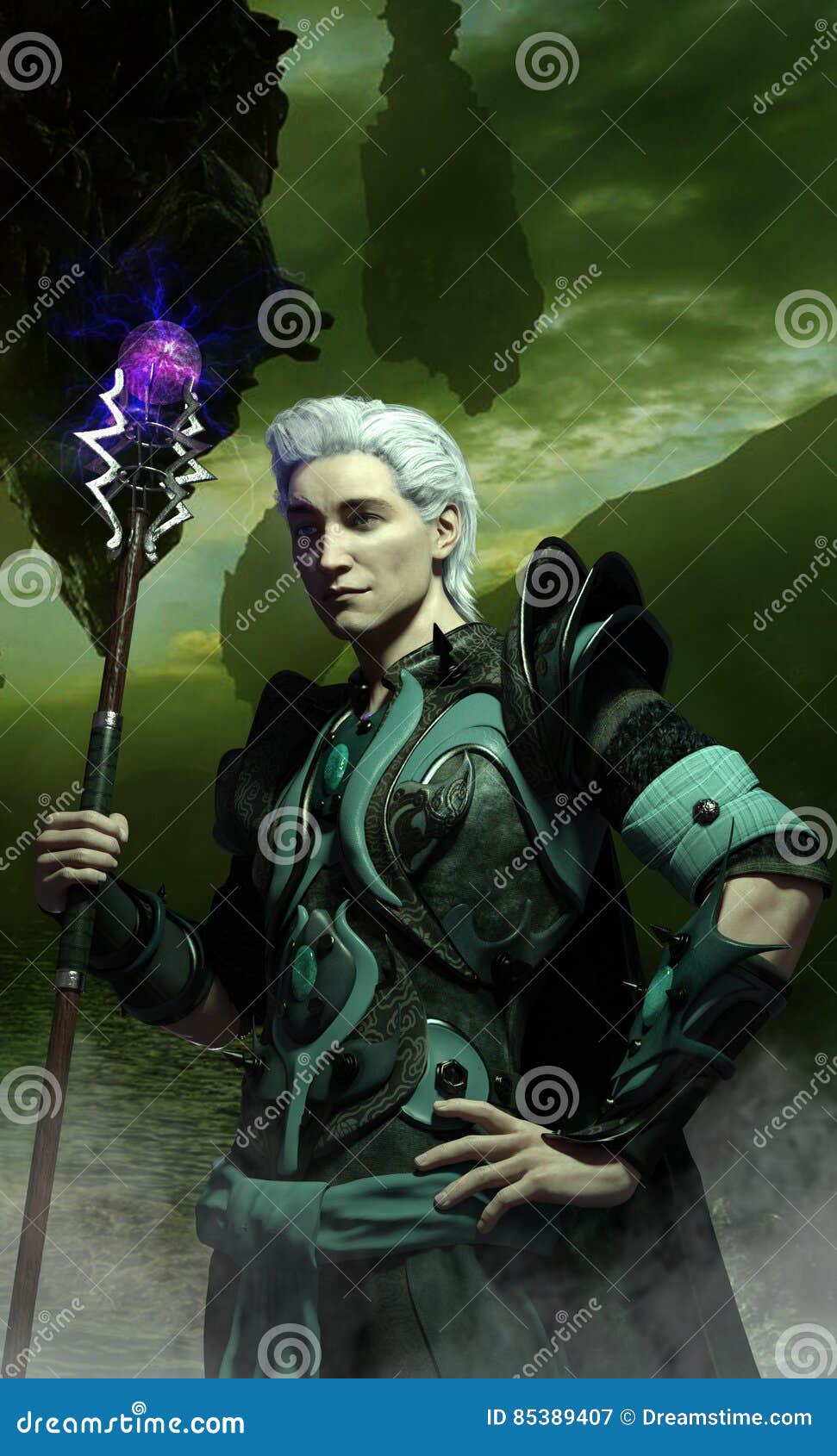 Wizard Mage With Staff And Armor Royalty-Free Stock Photography ...