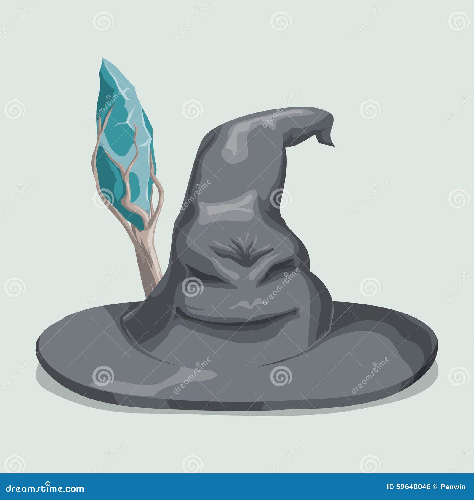 Wizard Magic Hat with Magic Wand Stock Vector - Illustration of ...