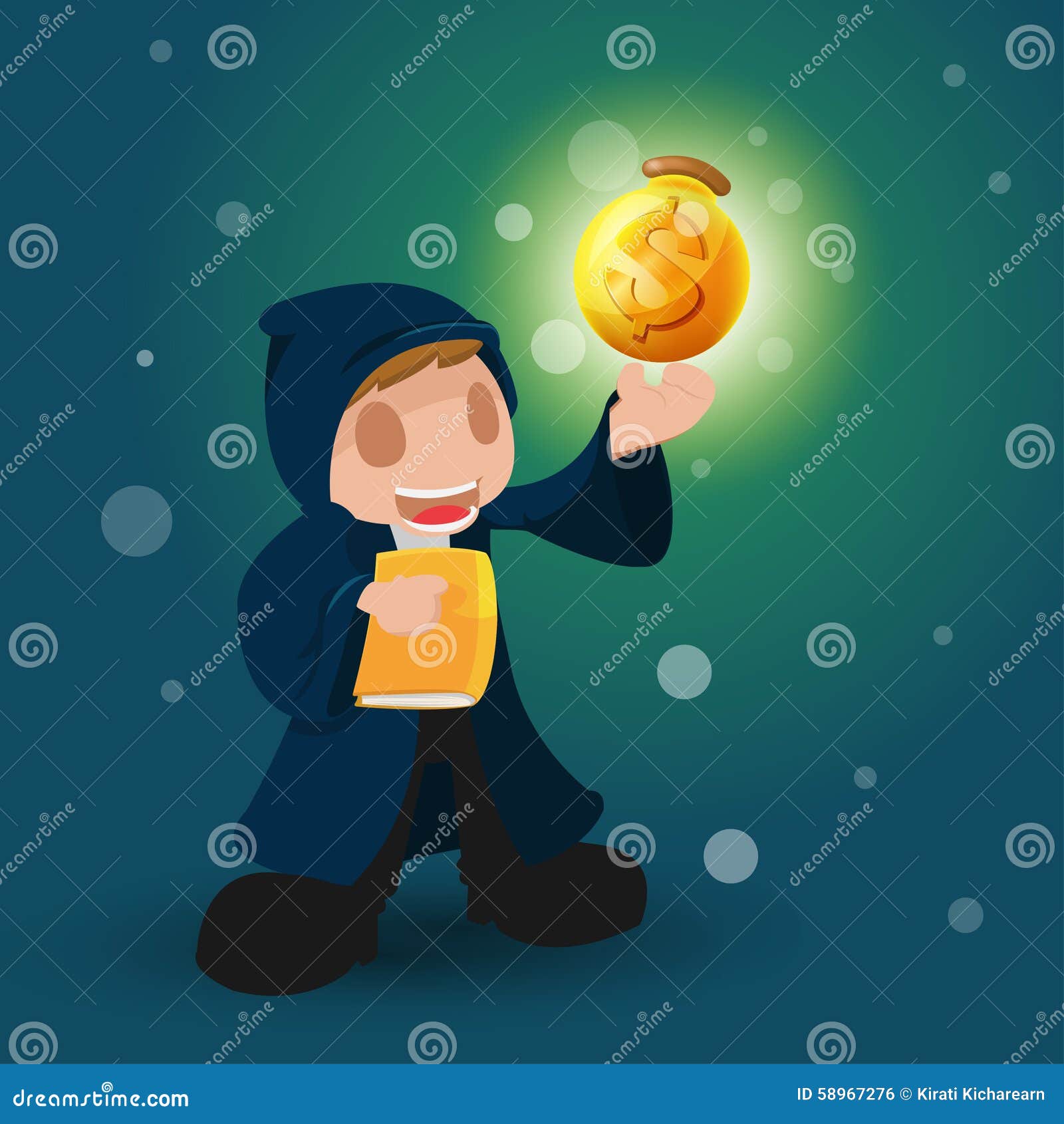 Wizard Magic Money Rich Dollar Stock Vector - Illustration of business ...