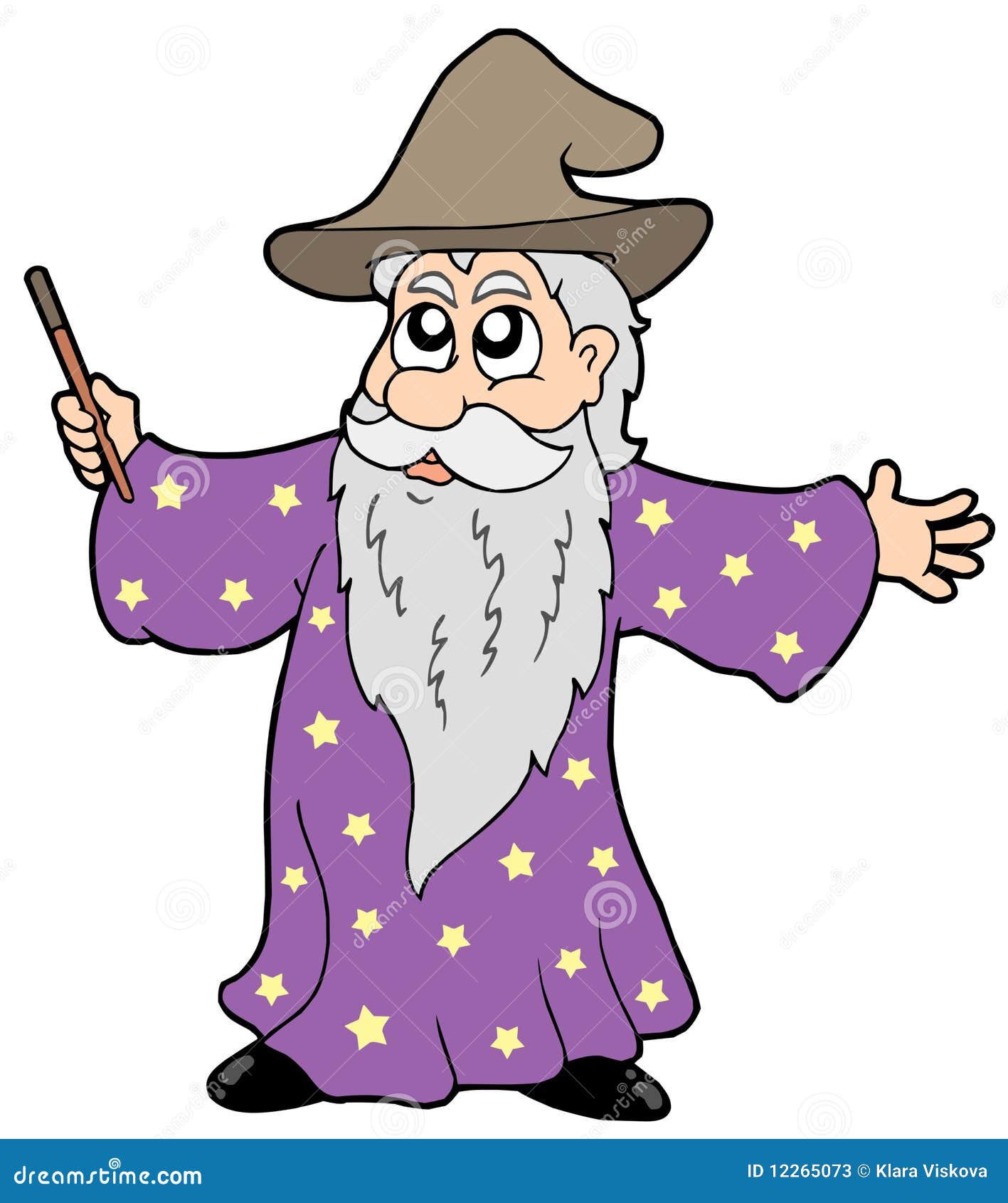 Wizard Wand Cartoon Man