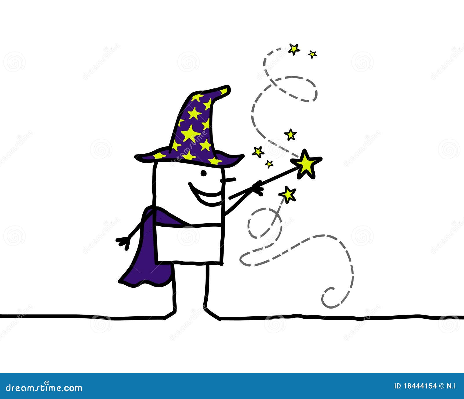 Wizard With Magic Wand Vector Illustration | CartoonDealer.com #17789148