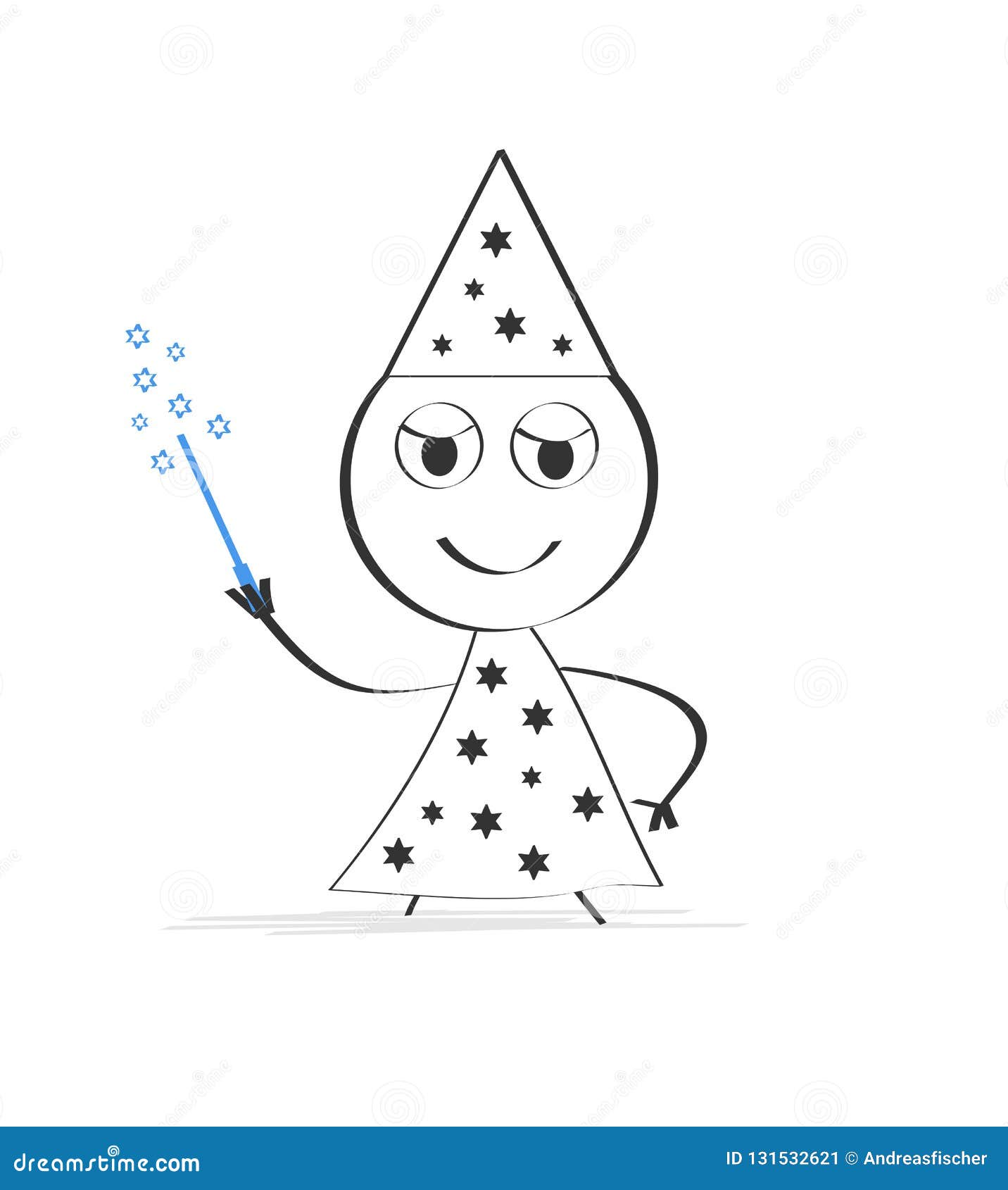 Wizard With Magic Wand Vector Illustration | CartoonDealer.com #17789148