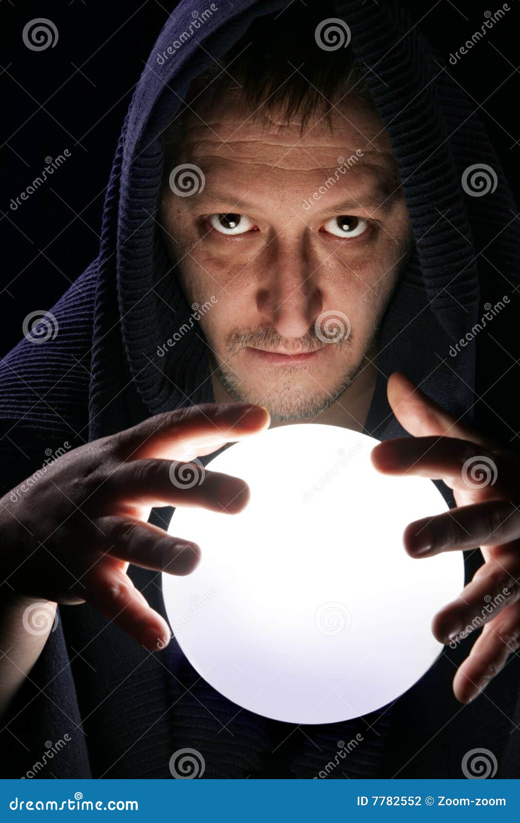 Wizard with magical ball stock photo. Image of fortuneteller - 7782552