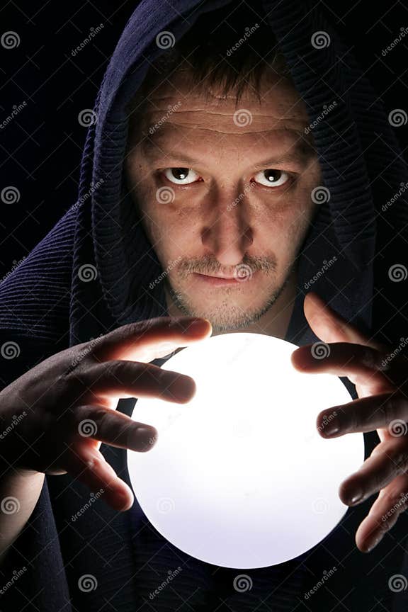 Wizard with magical ball stock photo. Image of fortuneteller - 7782552