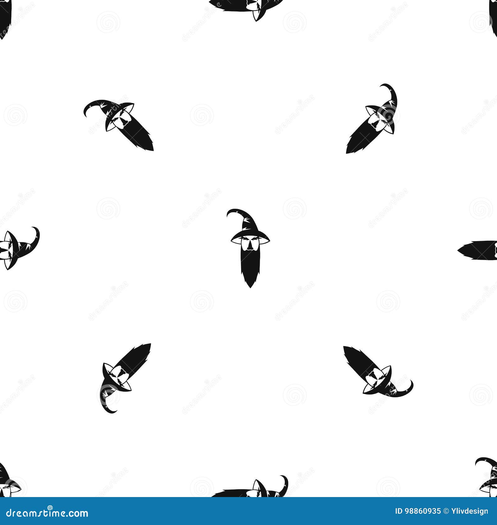 Wizard Pattern Seamless Black Stock Vector - Illustration of black ...