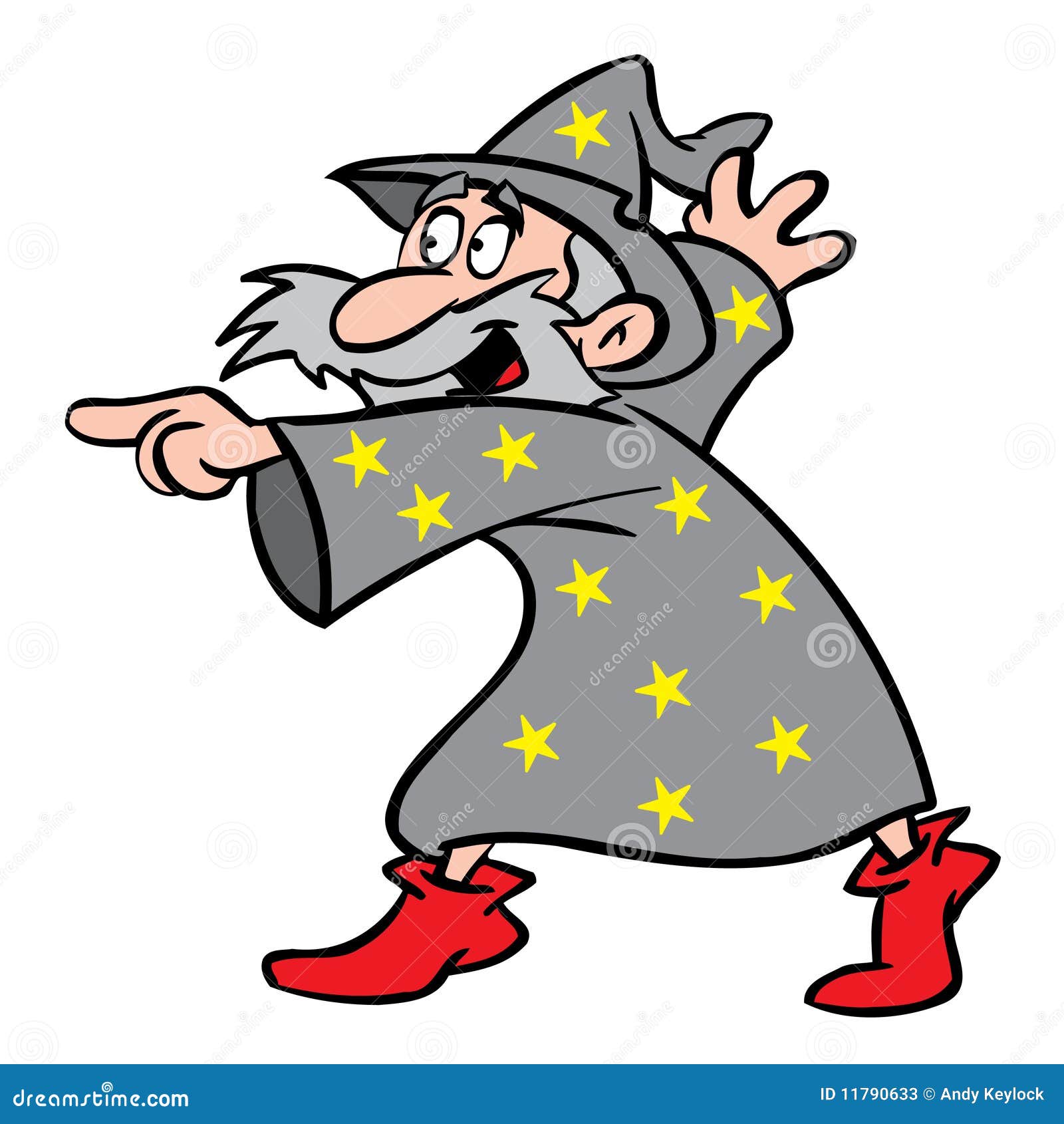 Wizard pointing stock vector. Illustration of comic, jolly - 11790633