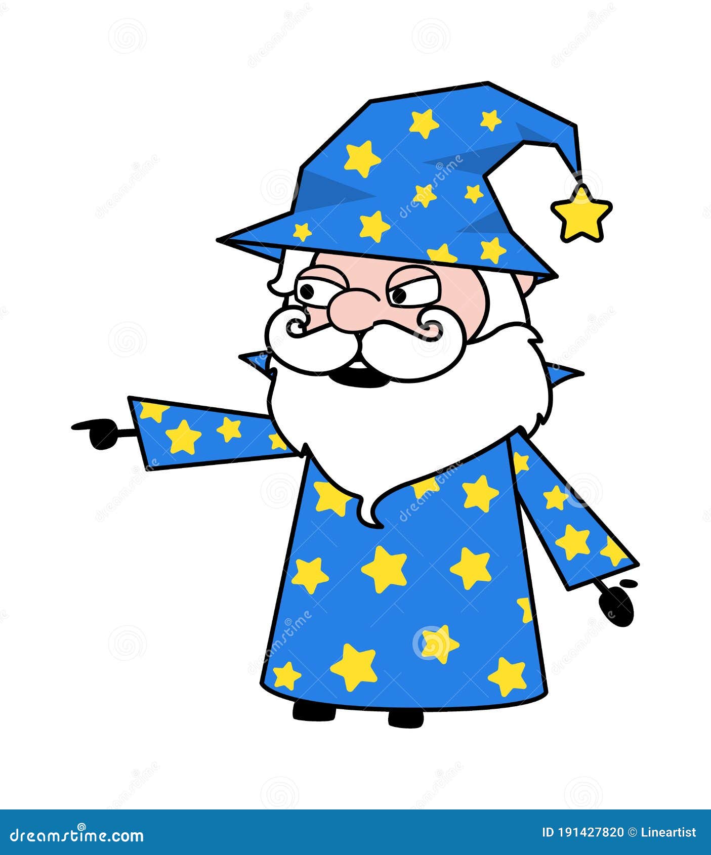 Wizard Pointing Finger Cartoon Stock Vector - Illustration of speech ...