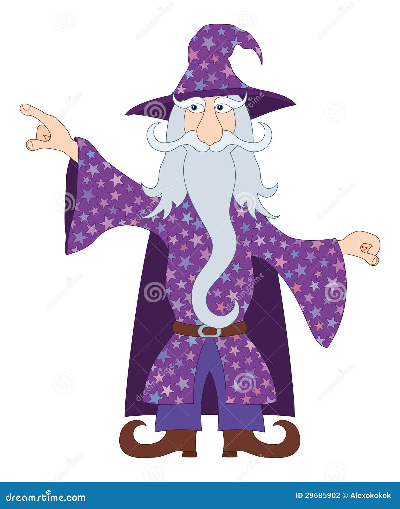 Wizard Points His Finger at Something Stock Vector - Illustration of ...