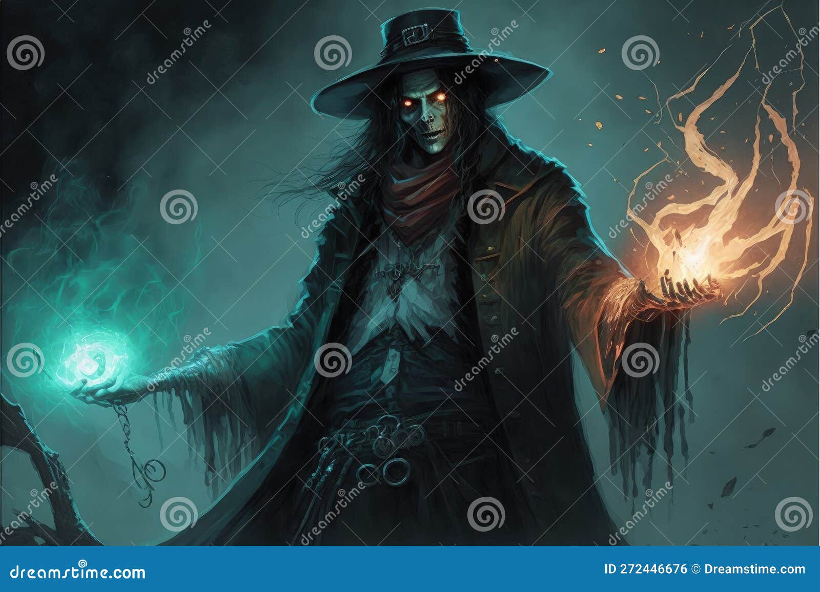 A Wizard, Reanimated From The Dead, Performs A Magical Incantation ...