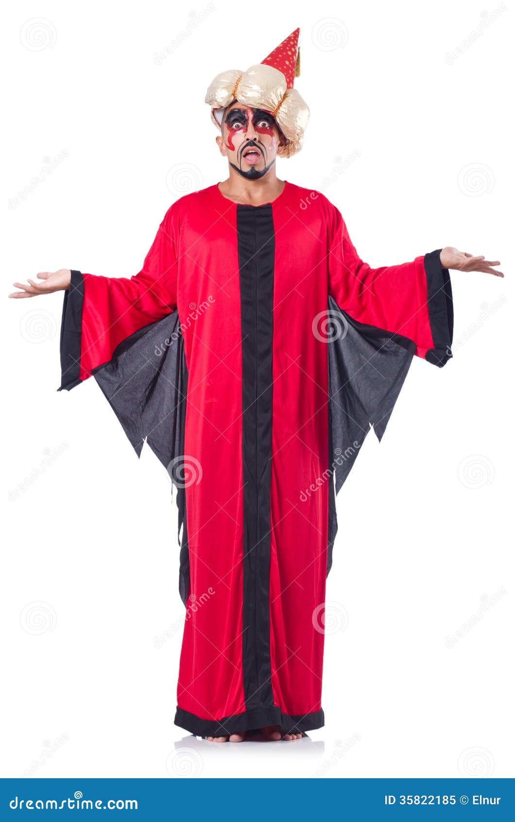 Wizard in red costume stock image. Image of magic, robe - 35822185