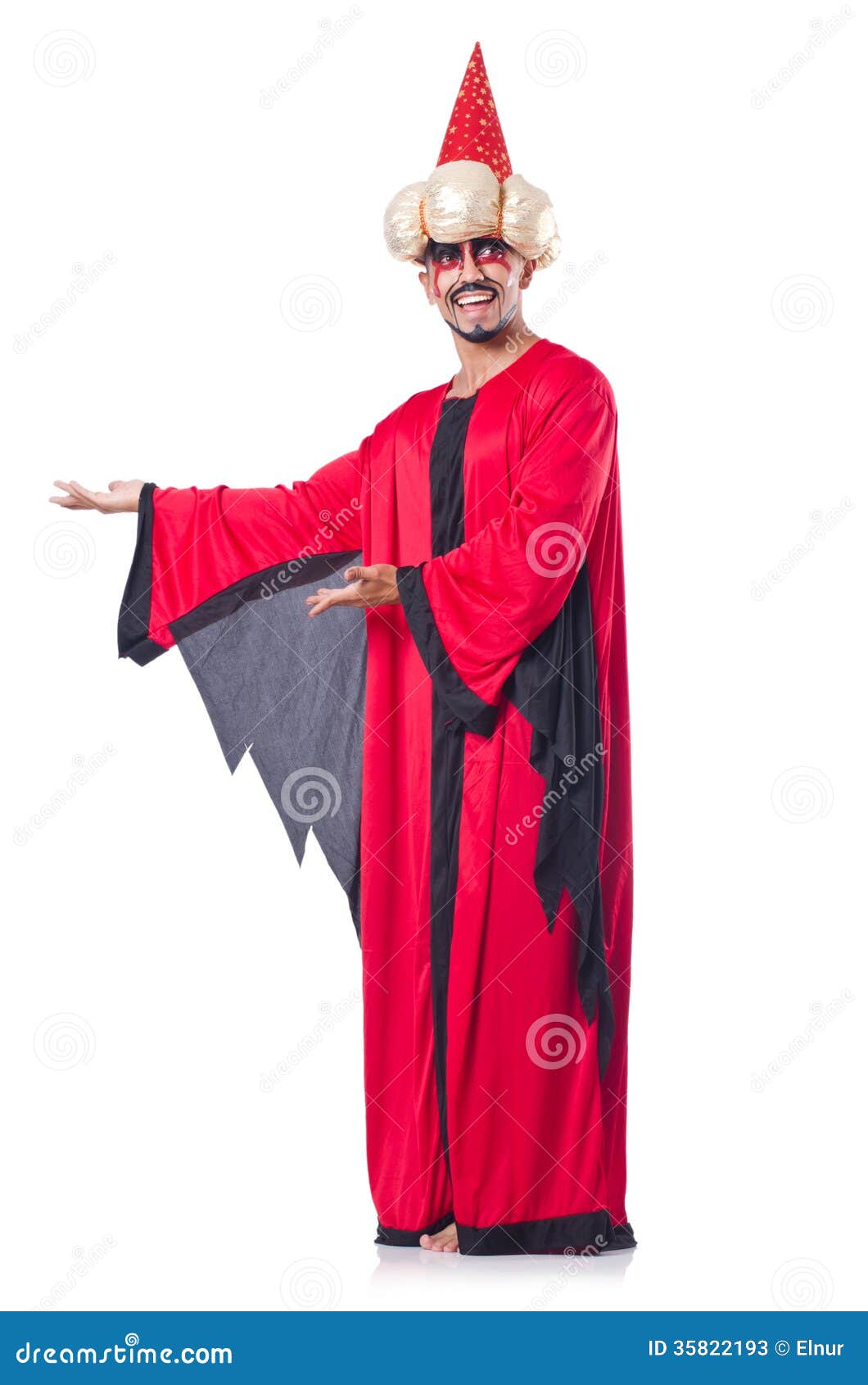 Wizard in red costume stock image. Image of concept, magus - 35822193