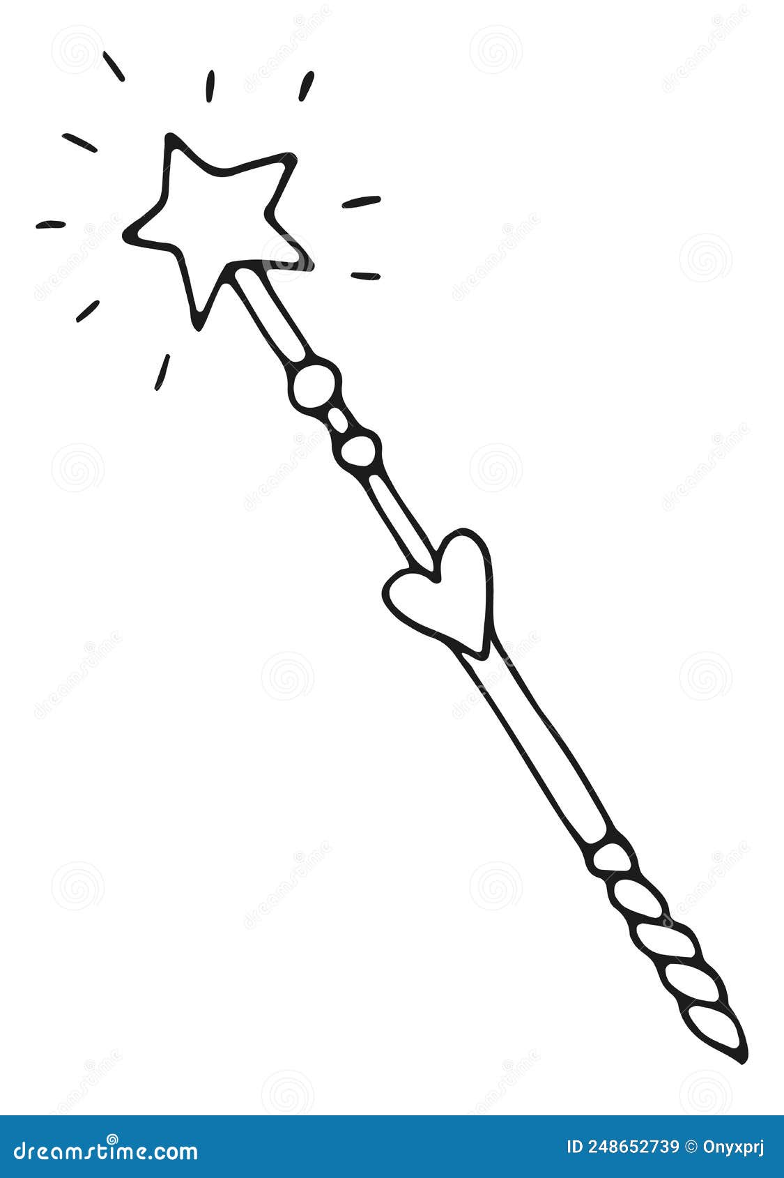 Wizard Rod Icon. Magic Wand Line Symbol Stock Illustration ...