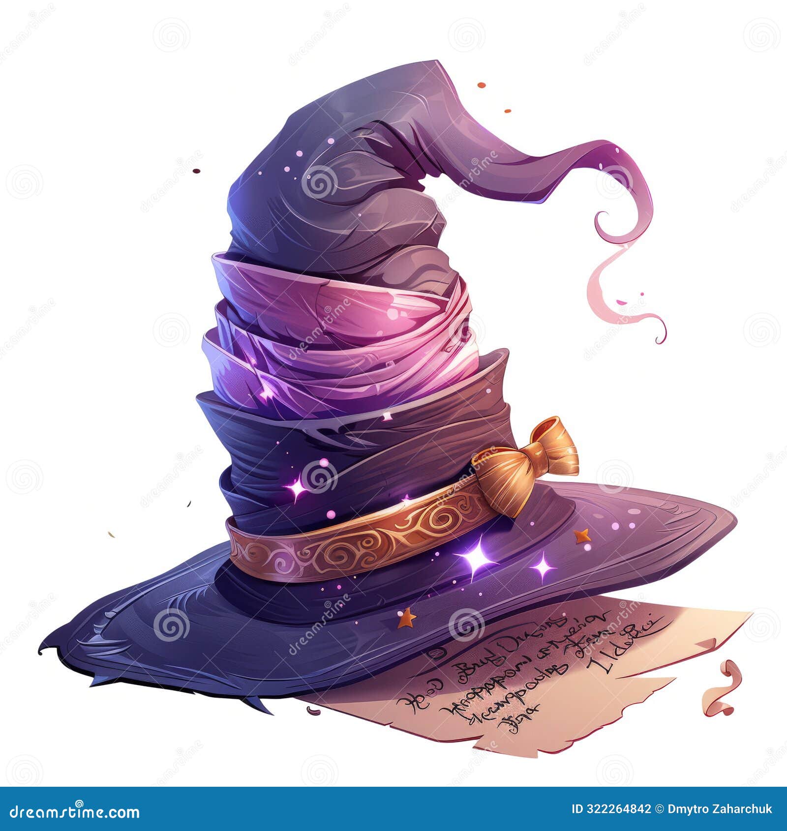 Wizard S Hat with Mysterious Spell Scrolls Stock Photo - Image of ...