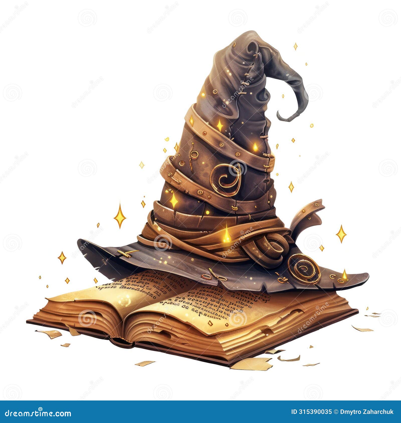 Wizard S Hat with Mysterious Spell Scrolls Stock Image - Image of ...