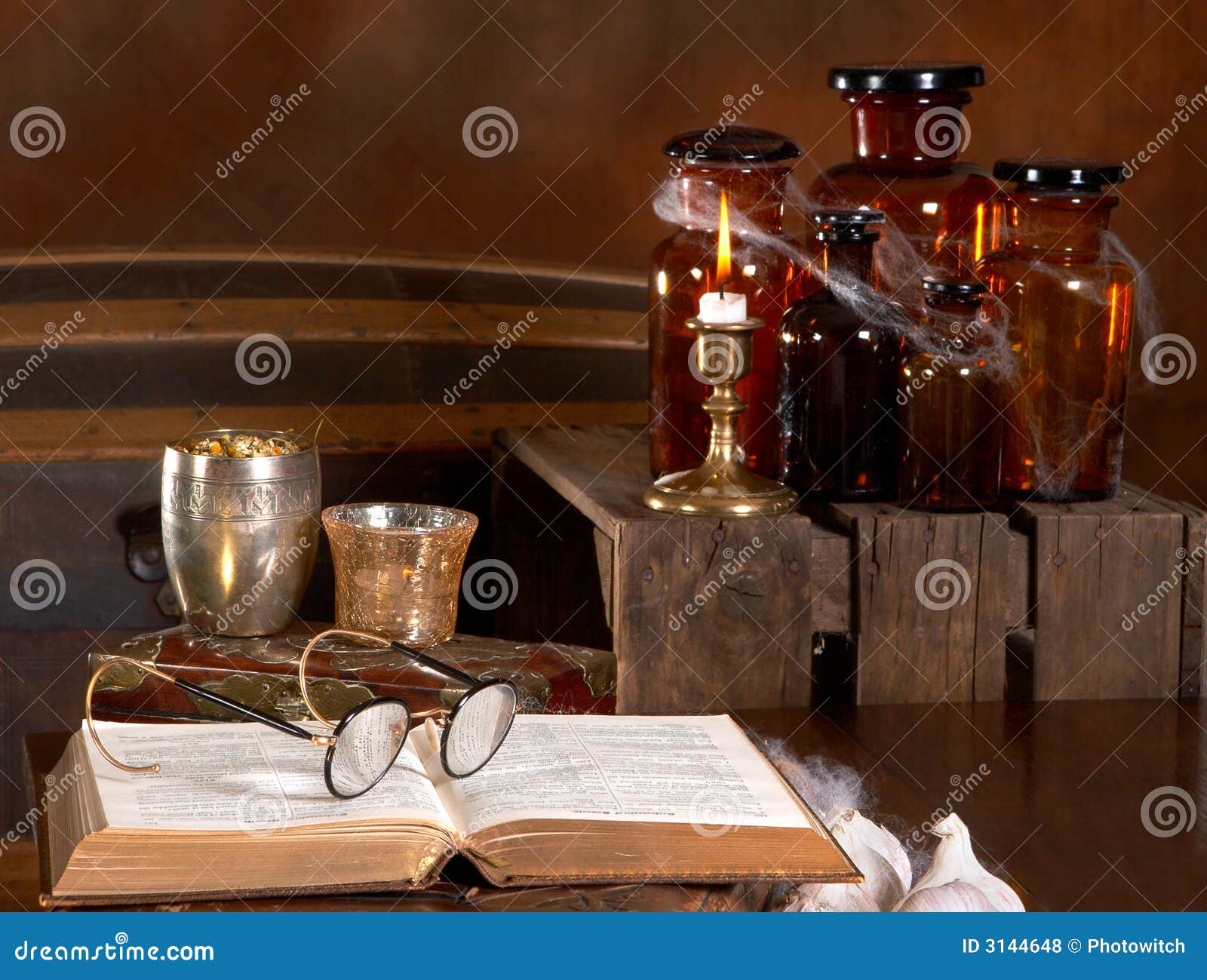 Wizard s kitchen stock photo. Image of books, goblet, witch - 3144648