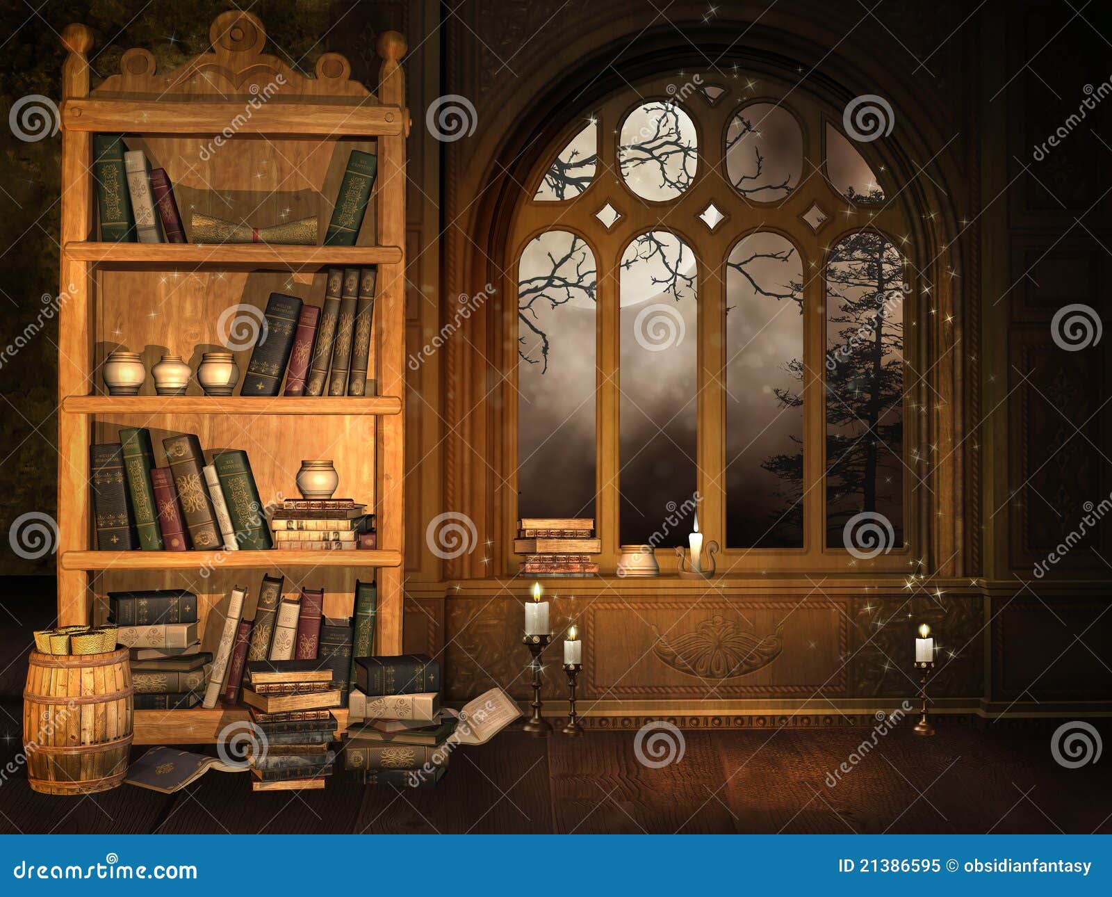Wizard's Library Royalty Free Stock Photo - Image: 21386595