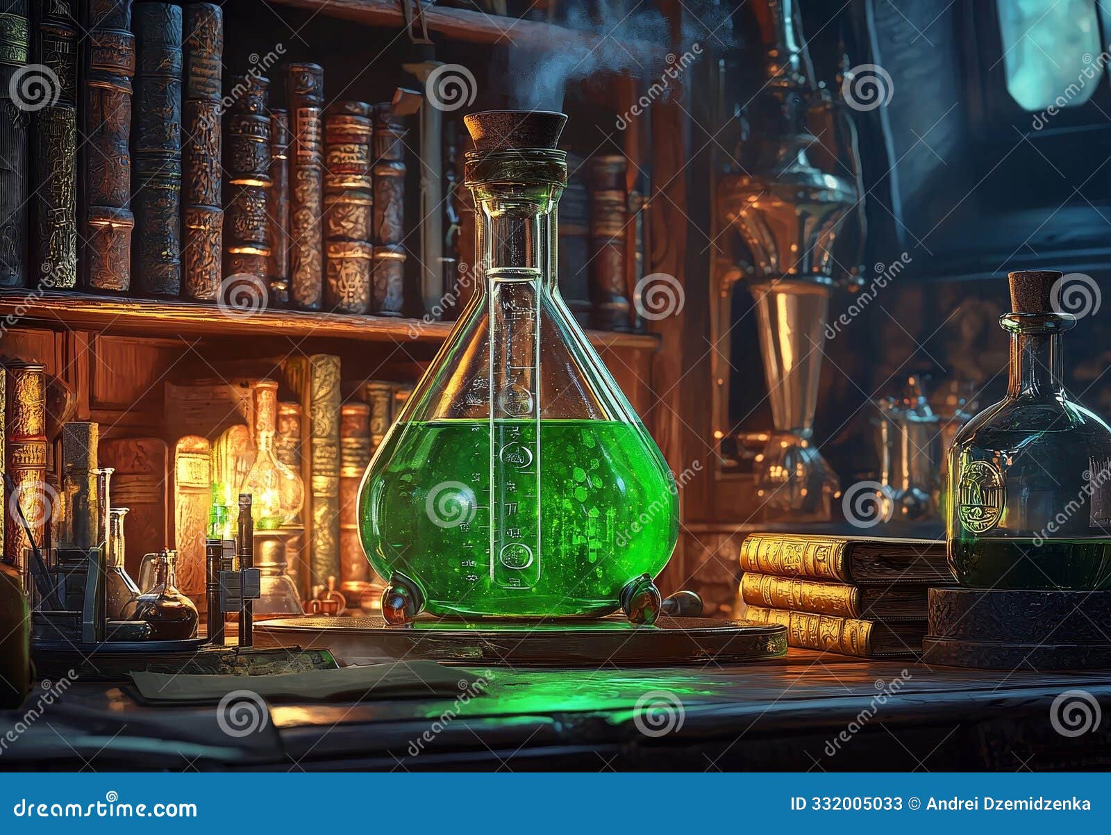 Wizard& X27;s Office, Fantasy Illustration of Alchemist& X27;s ...