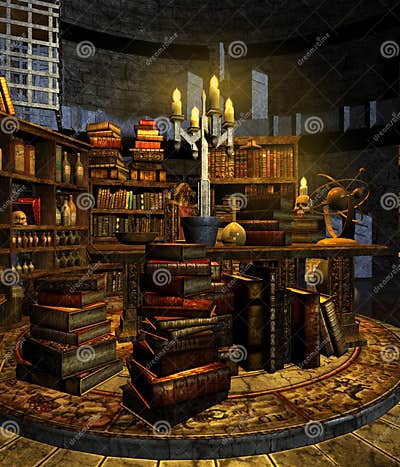Wizard s study 3 stock illustration. Illustration of backdrop - 12783670