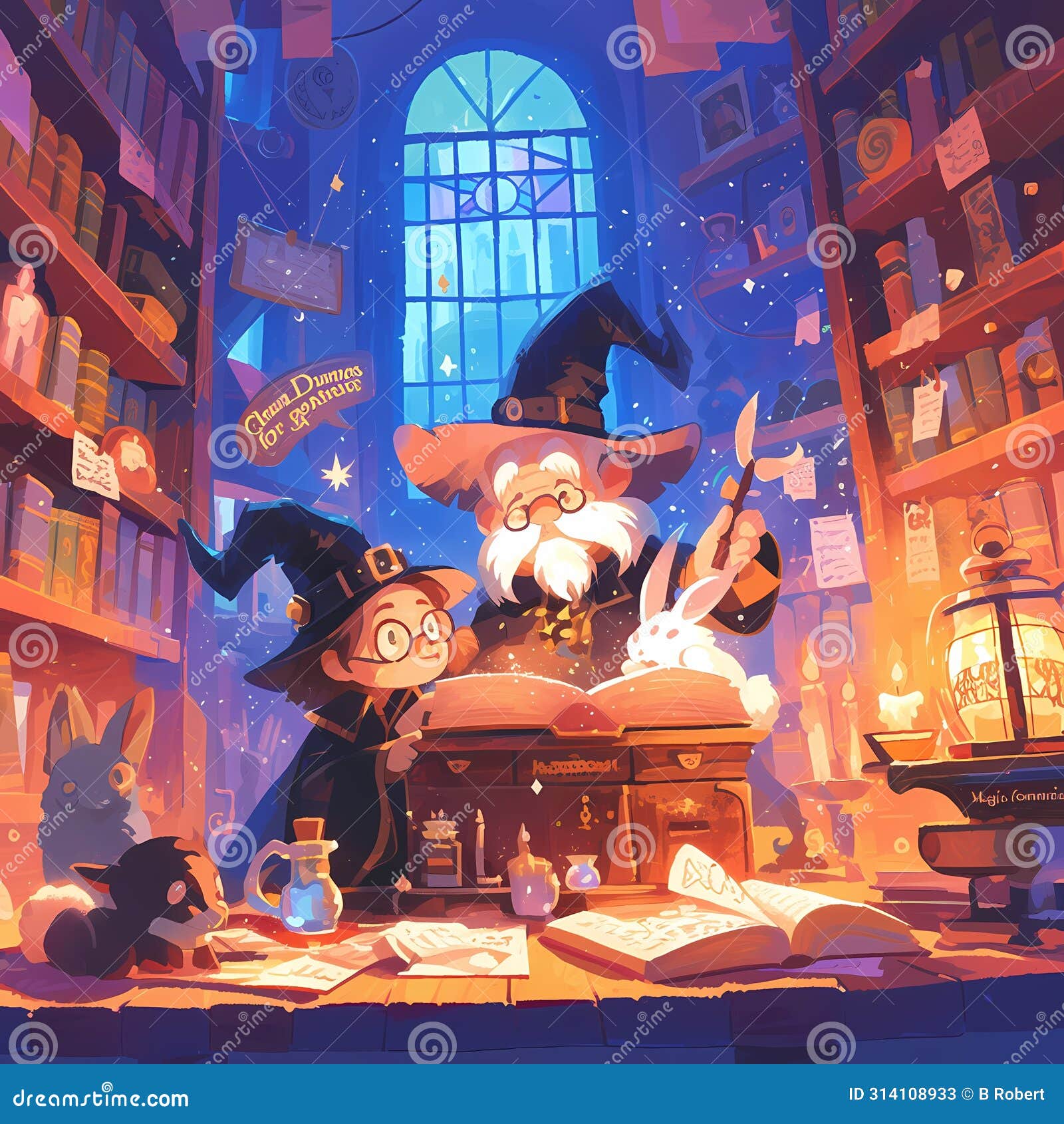 Wizard S Study: Enchanted Learning Experience Stock Illustration ...