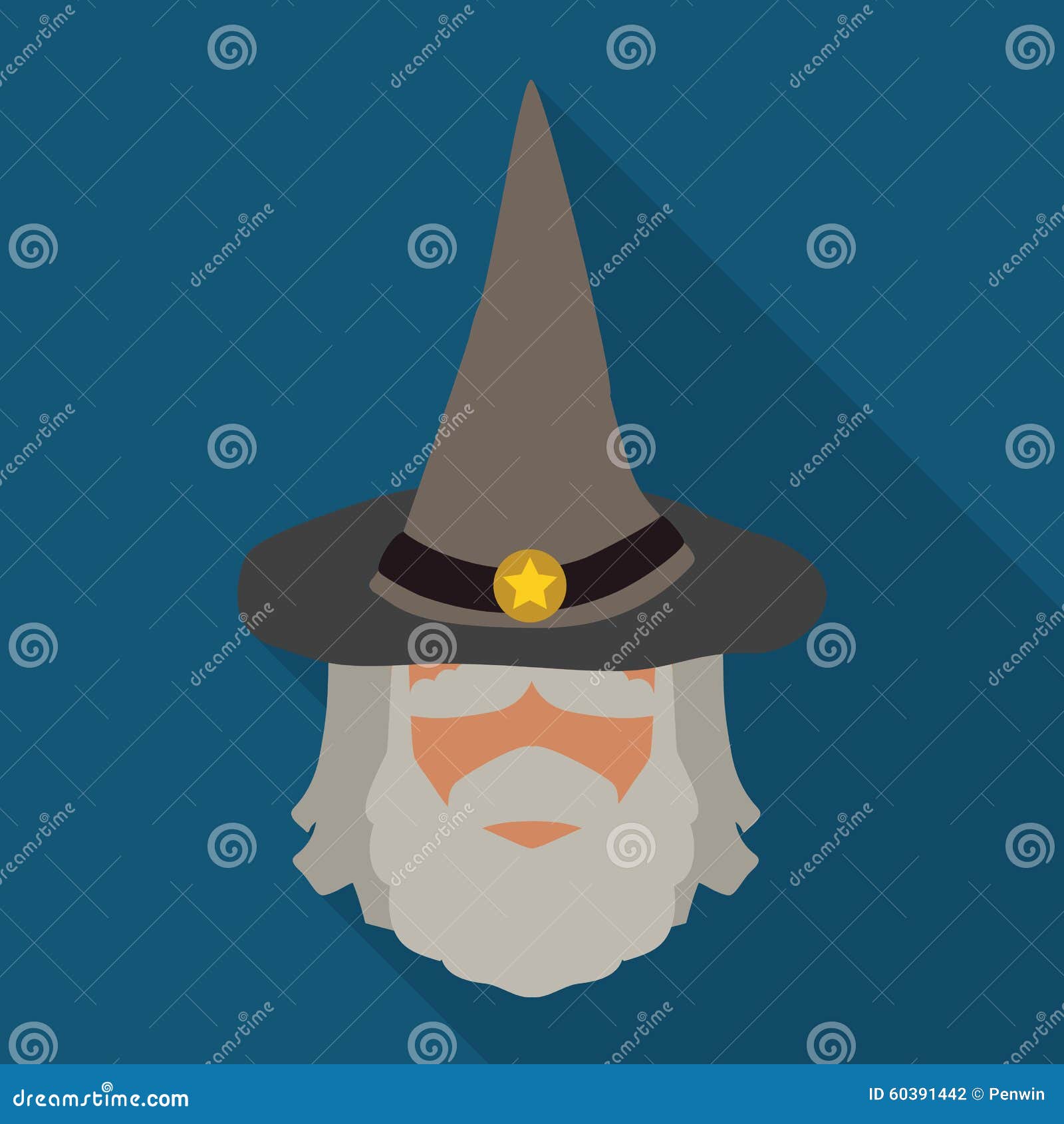 Wizard Sage with Pointy Hat, Vector Illustration Stock Vector ...