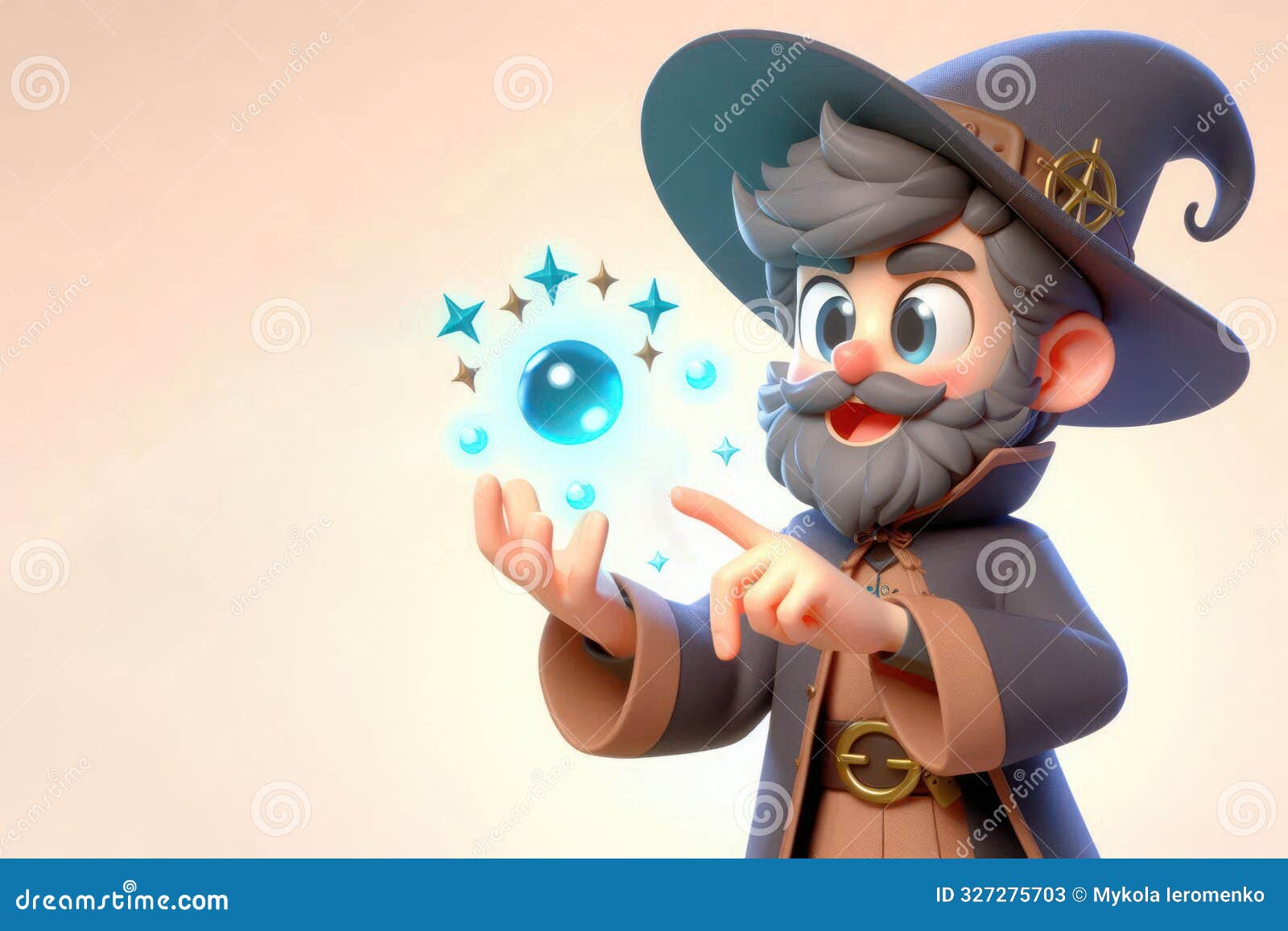 The Wizard Shows Magic. Space for Text. Stock Image - Image of ...