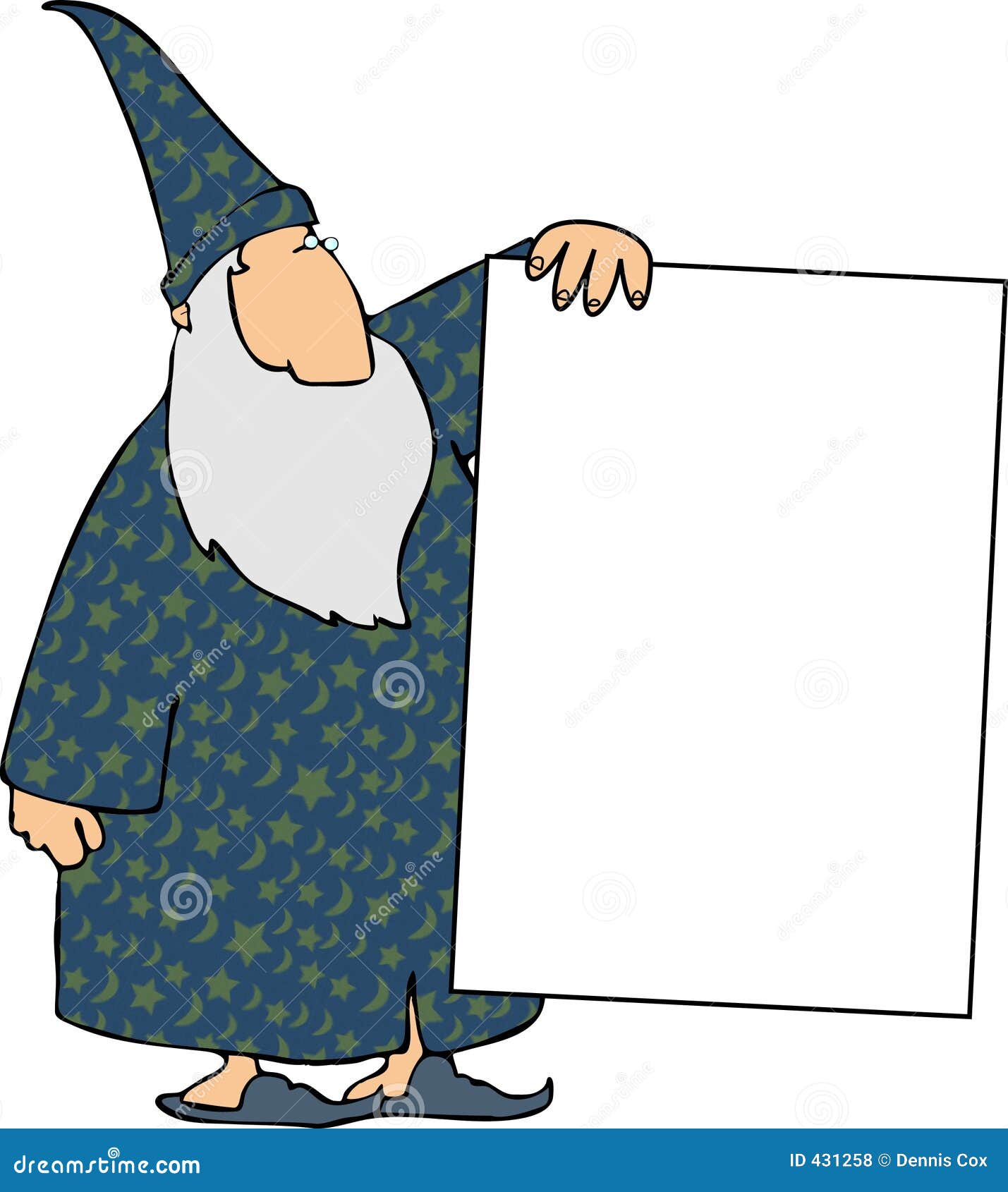 Wizard with a sign stock illustration. Illustration of magic - 431258
