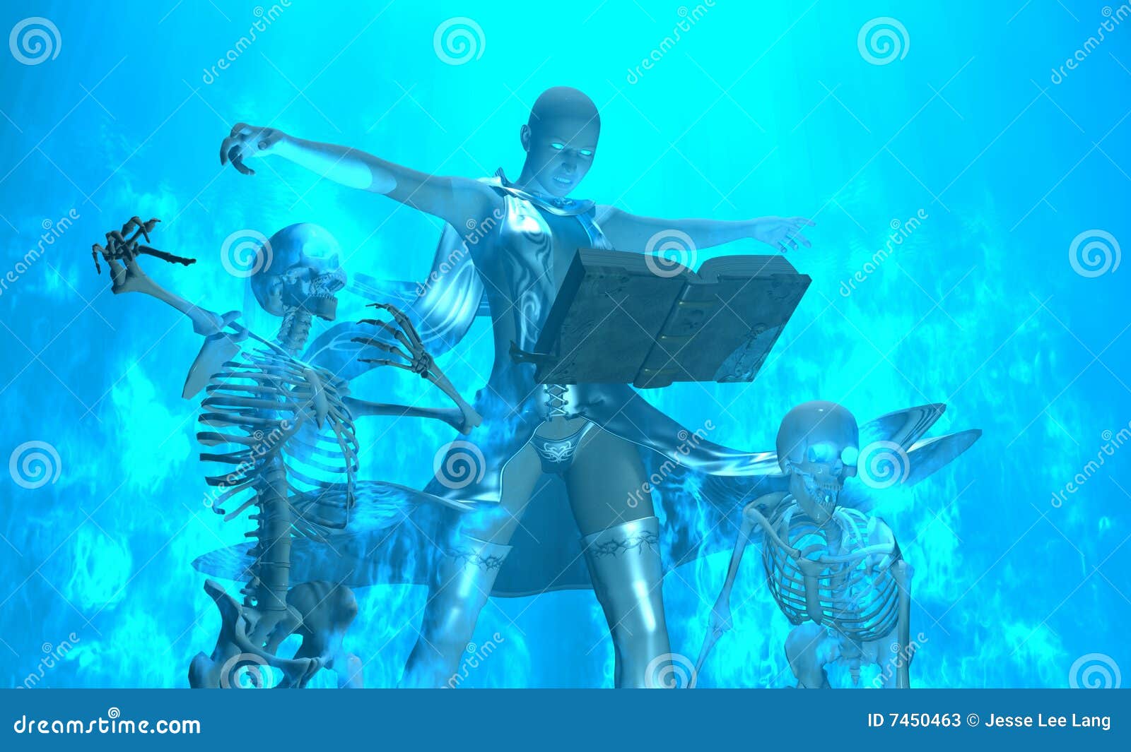 Wizard summons undead stock illustration. Illustration of fantasy - 7450463