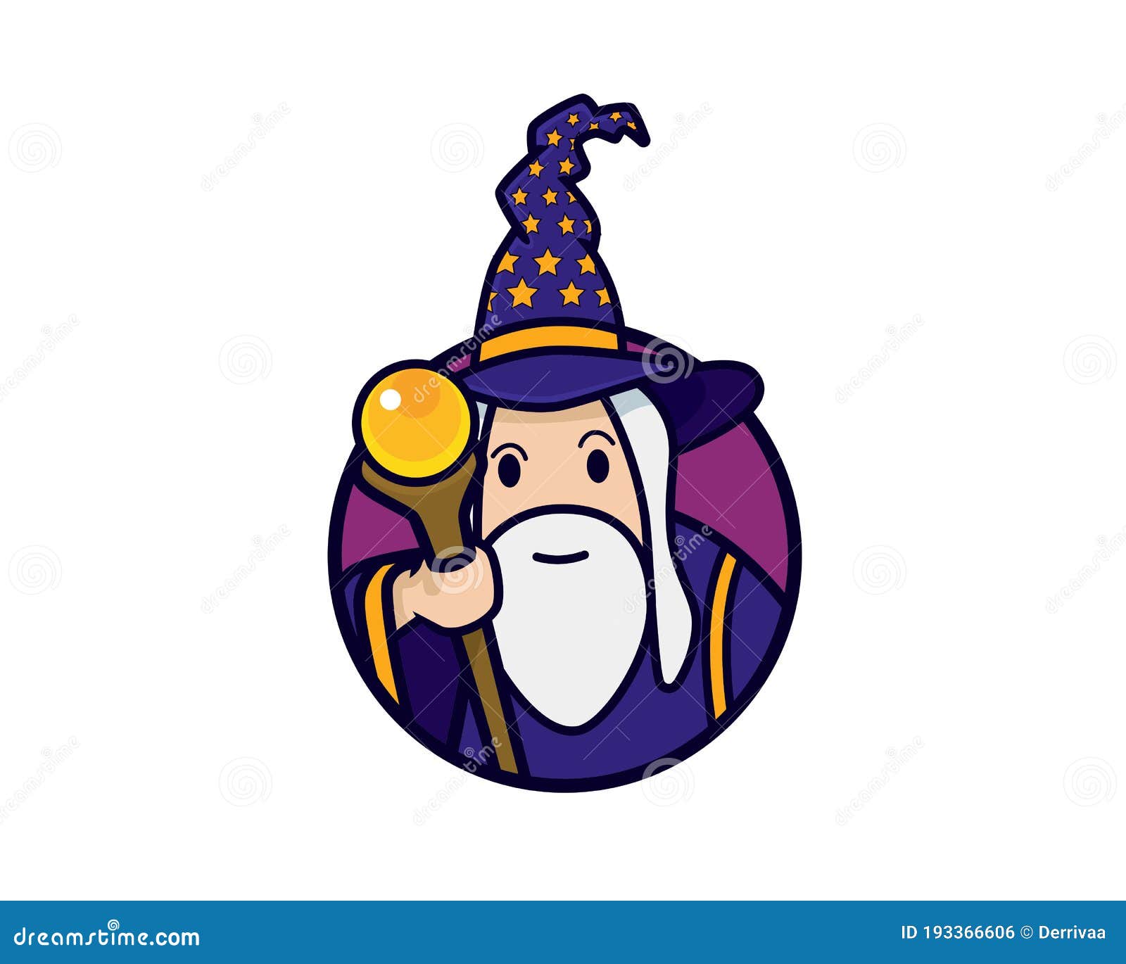 Wizard Symbol with Cartoon Style Illustration Stock Vector ...