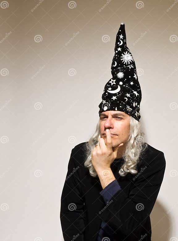 Wizard Thinking Pondering stock image. Image of costume - 23805827