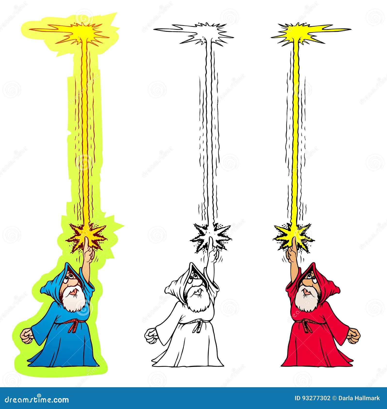 Wizard Throwing a Spell stock vector. Illustration of person - 93277302